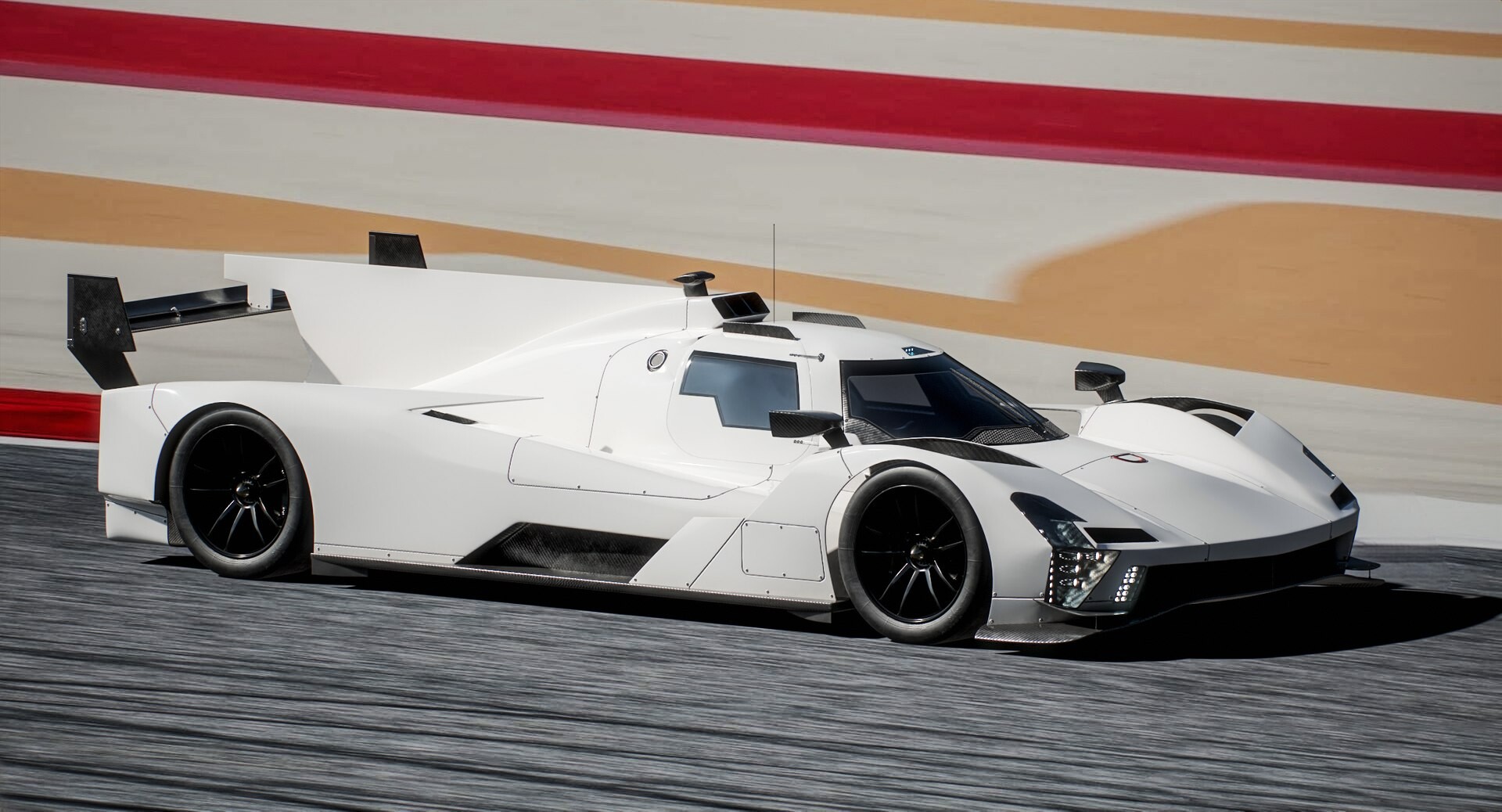 OpticalDreamSoft - Cadillac V-LMDh Hypercar 2023 White Mockup PBR 3D model