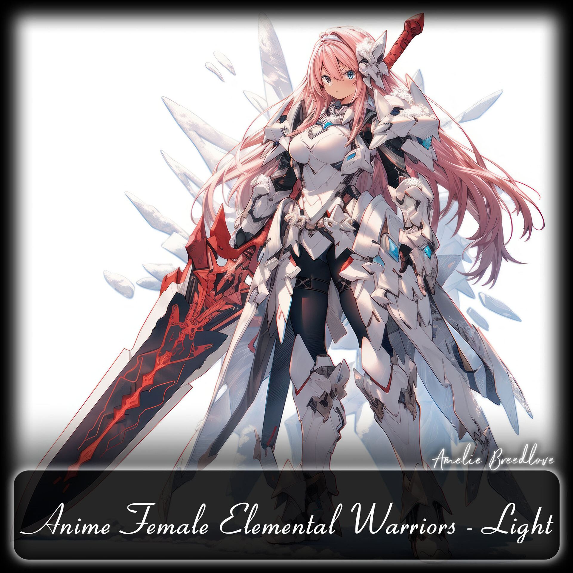 ArtStation - 200 Anime Female Elemental Warriors - Light (Full Body ...