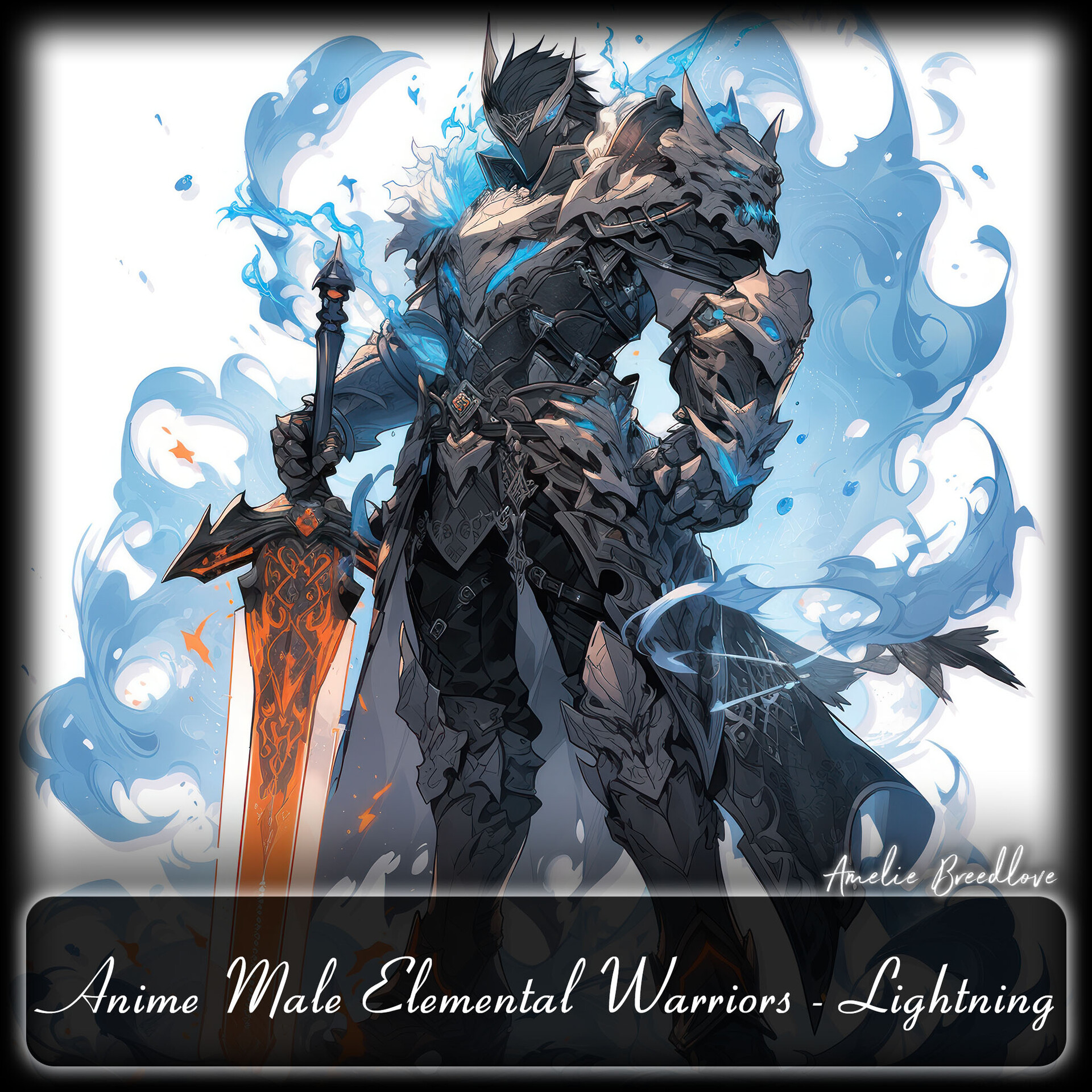 ArtStation - 200 Anime Male Elemental Warriors - Lightning (Full Body ...