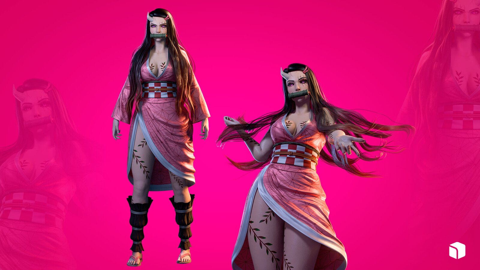 R2 Studio - Nezuko Kamado - 3D Blender - Game Ready UE4