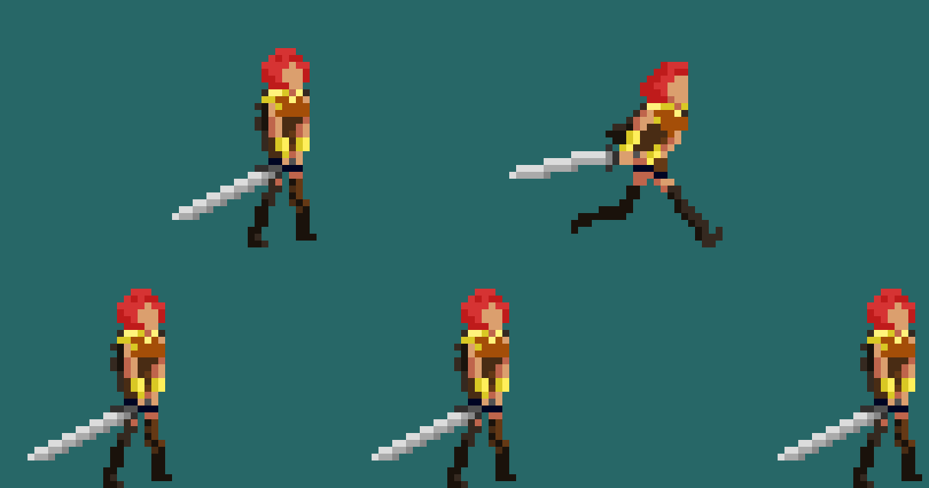 Marwan Hasnaoui - A female warrior - pixel art