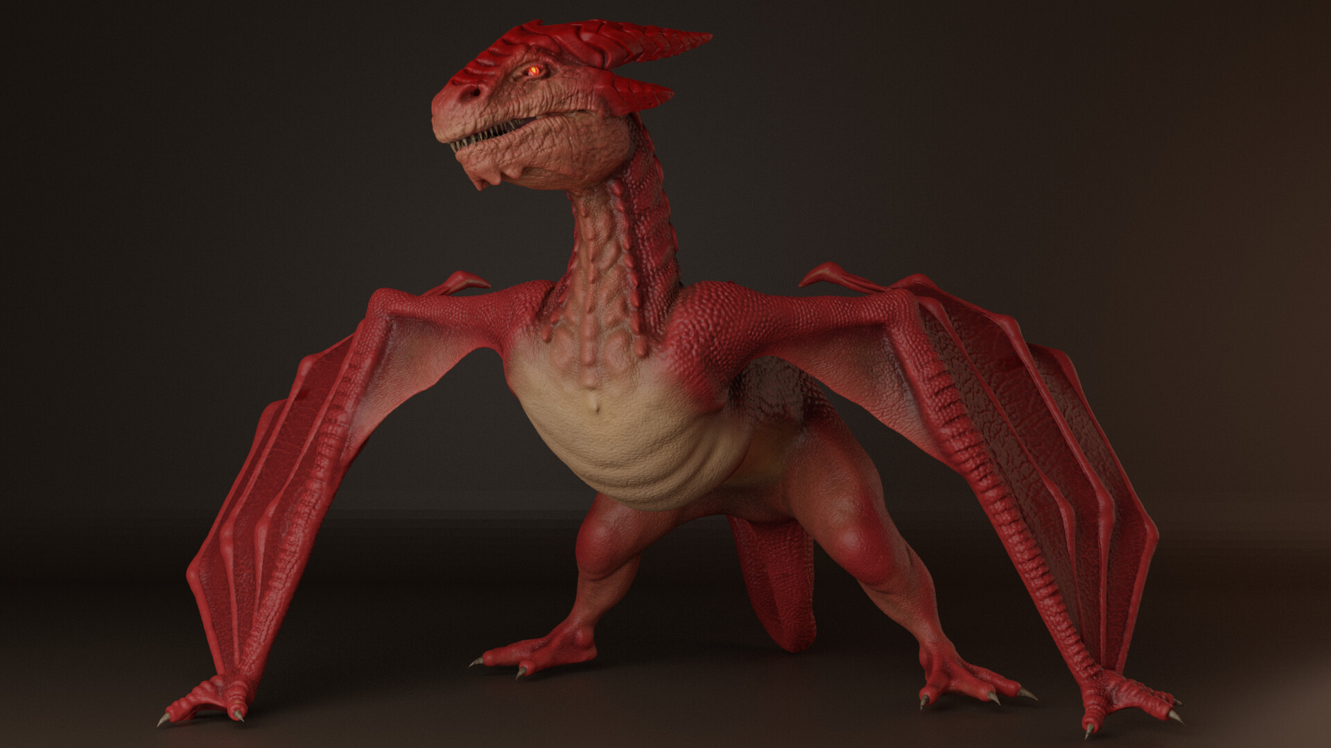 ArtStation - one eye red dragon