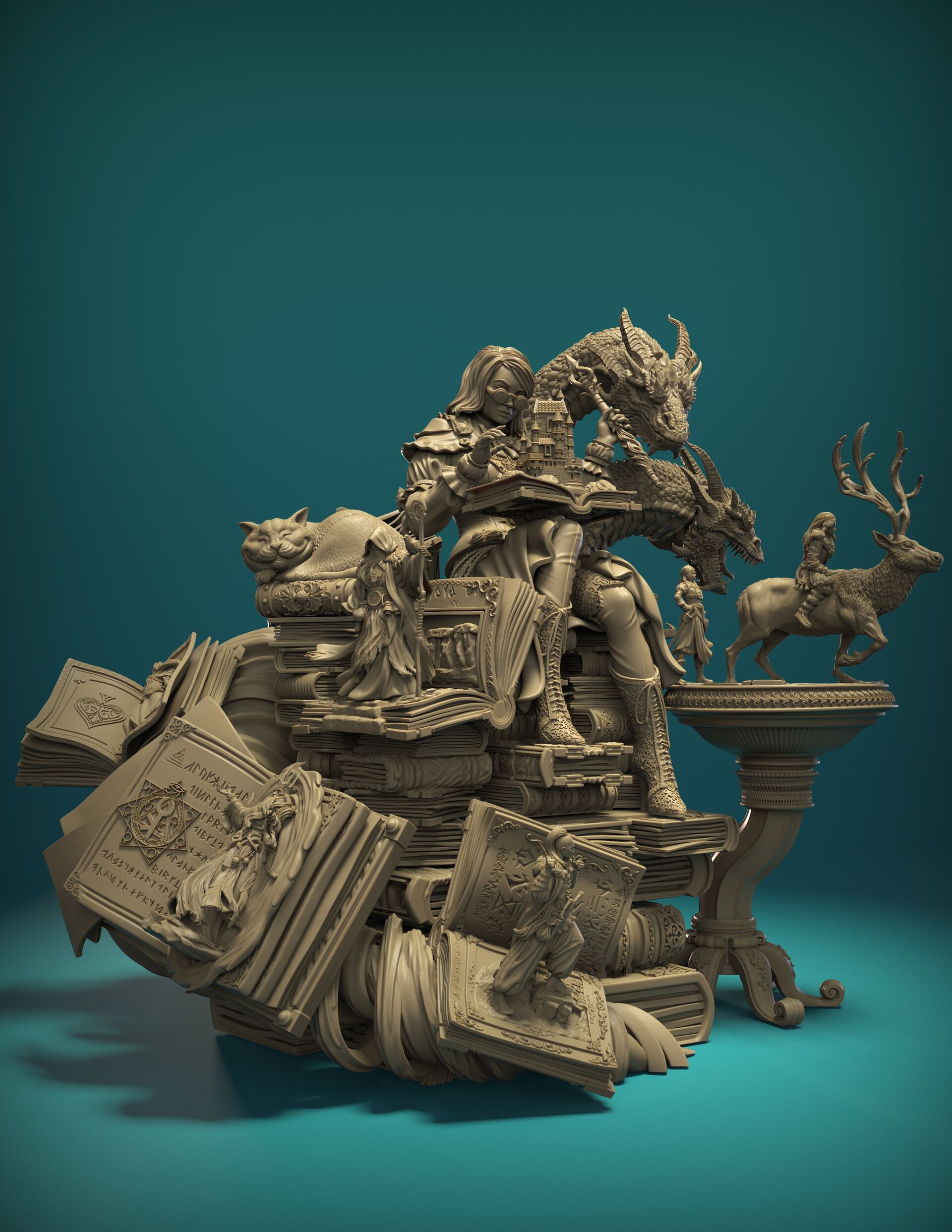 ArtStation - Orinthia The Magical Librarian (Diorama)