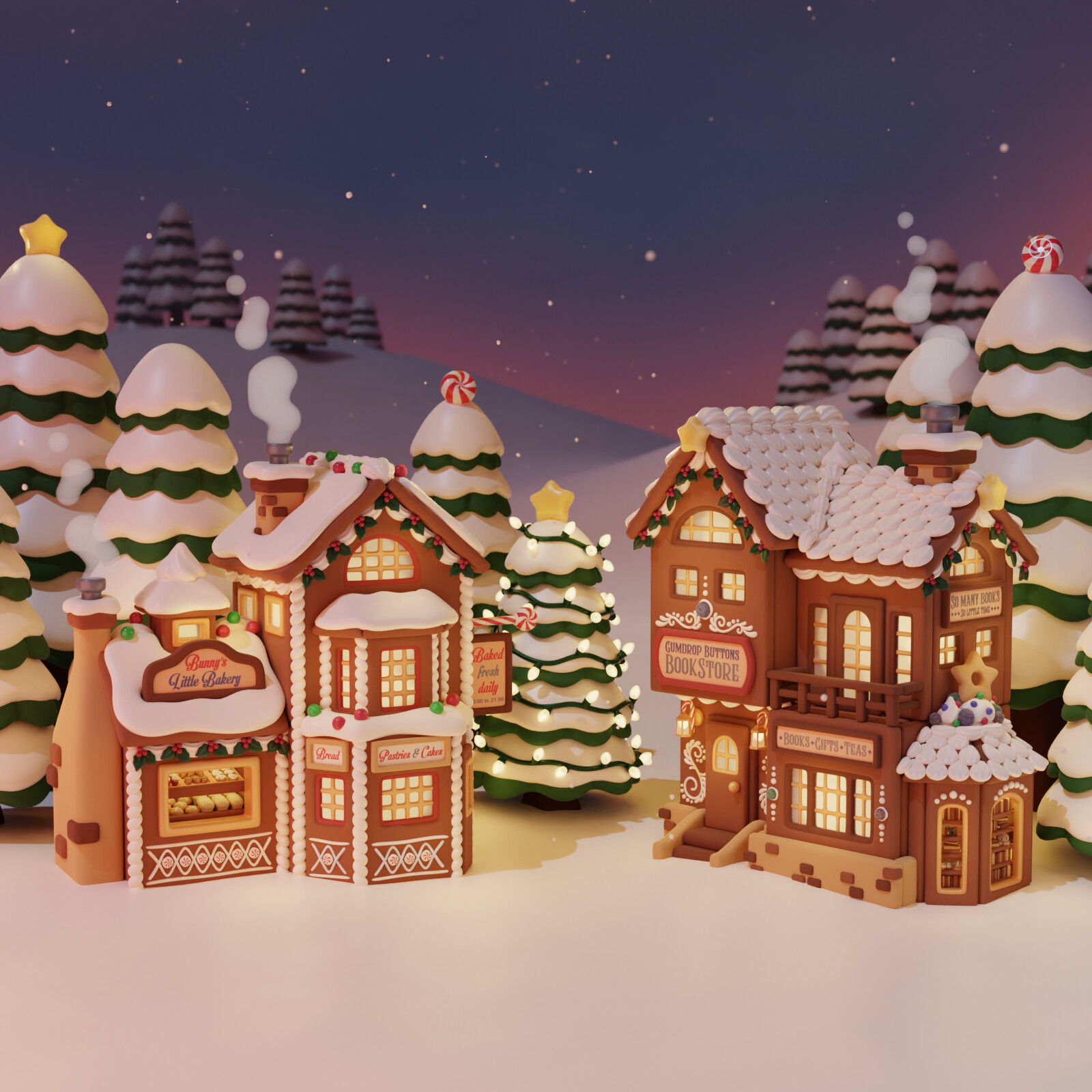 ArtStation - Gingerbread Town