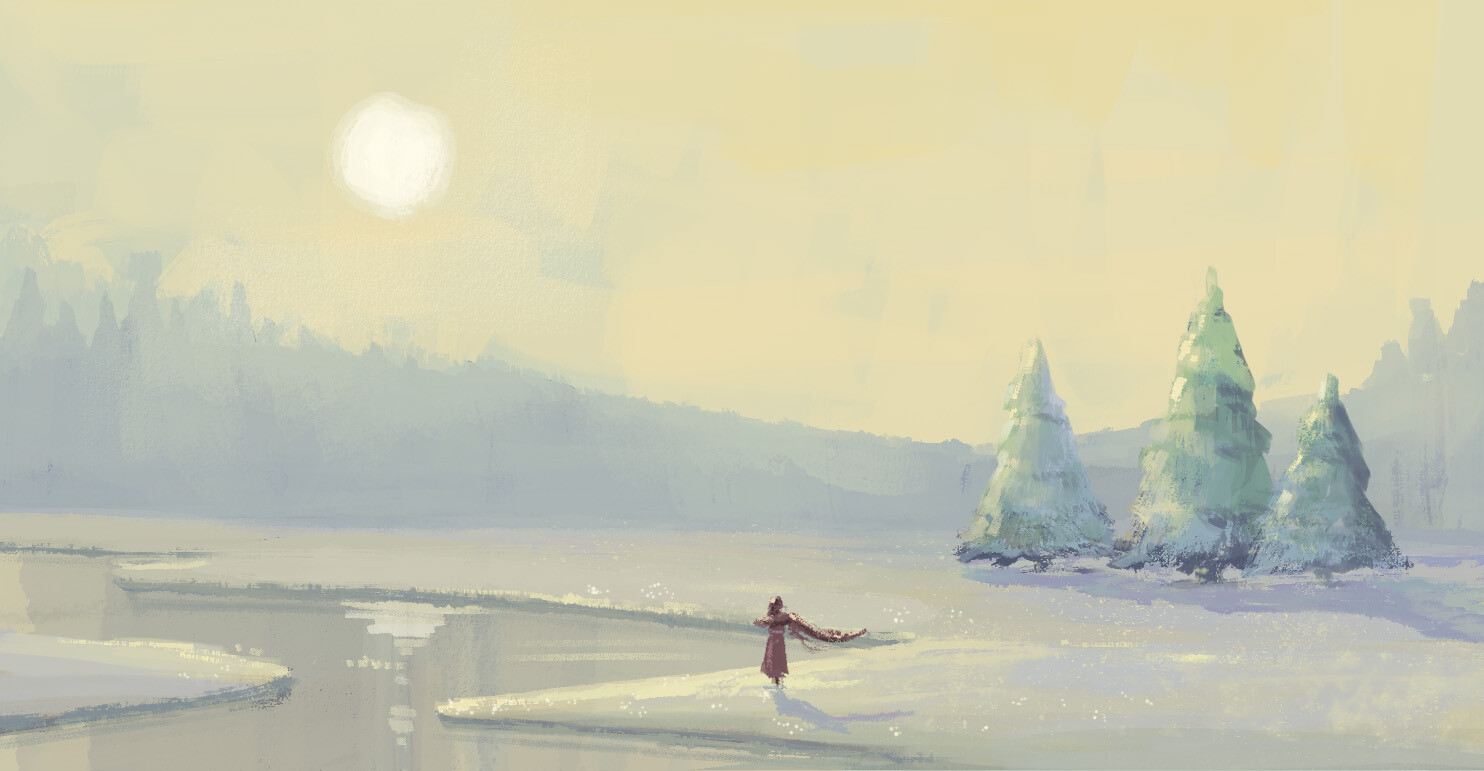 ArtStation - Winter color study!