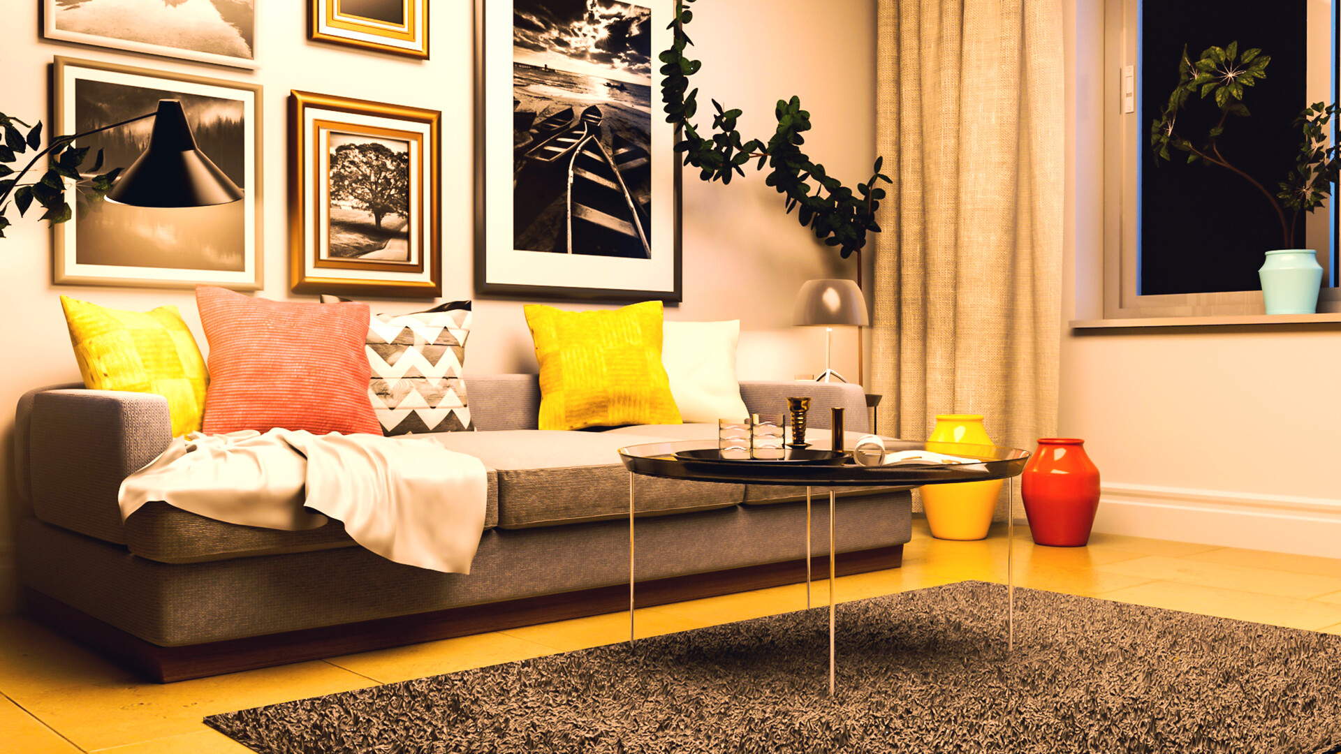 ArtStation - 3D Interior Lighting/ Interior scene Nightlight/ 3D lighting