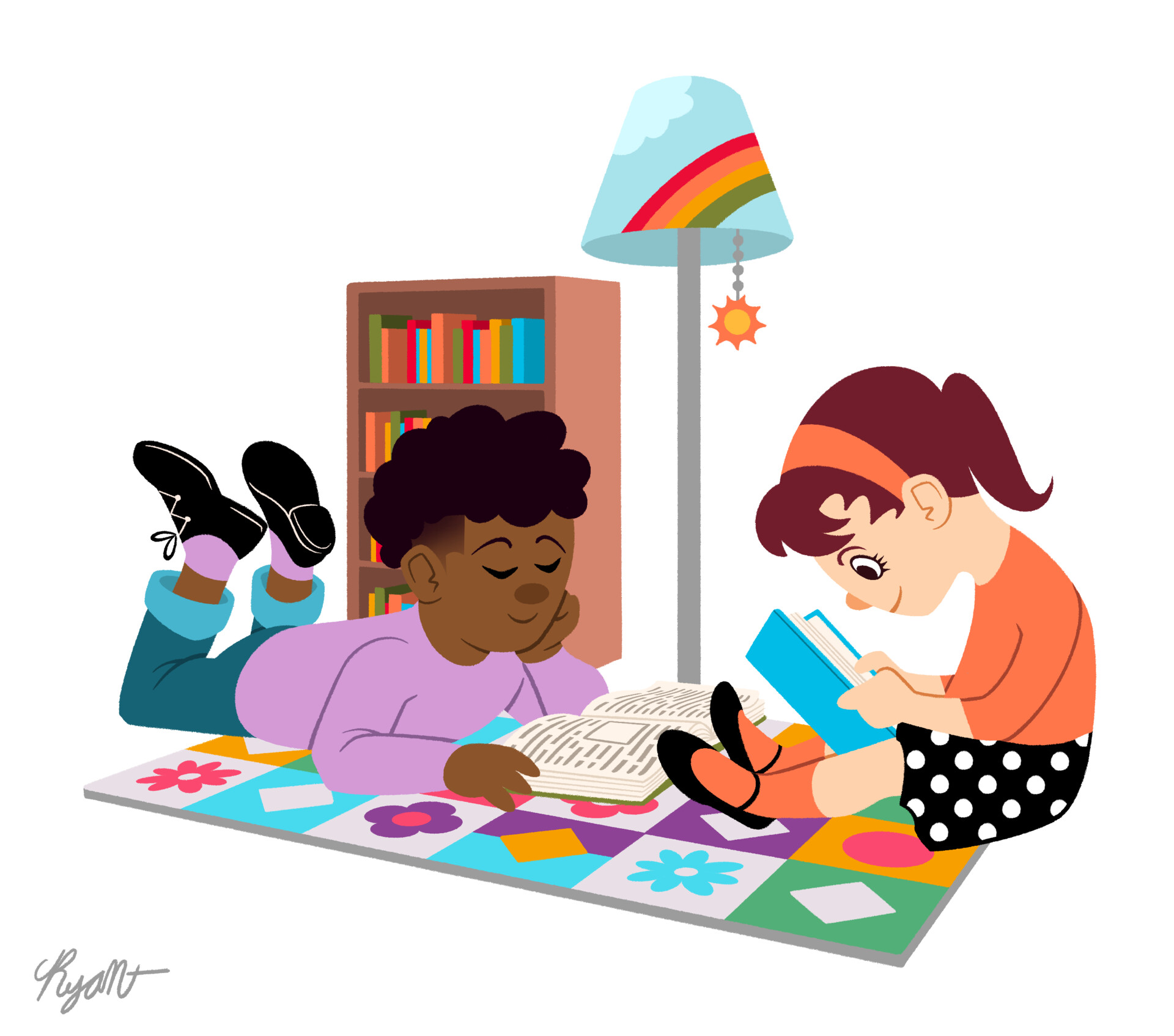 ArtStation - "Cozy Reading" - Childrens Book Illustration