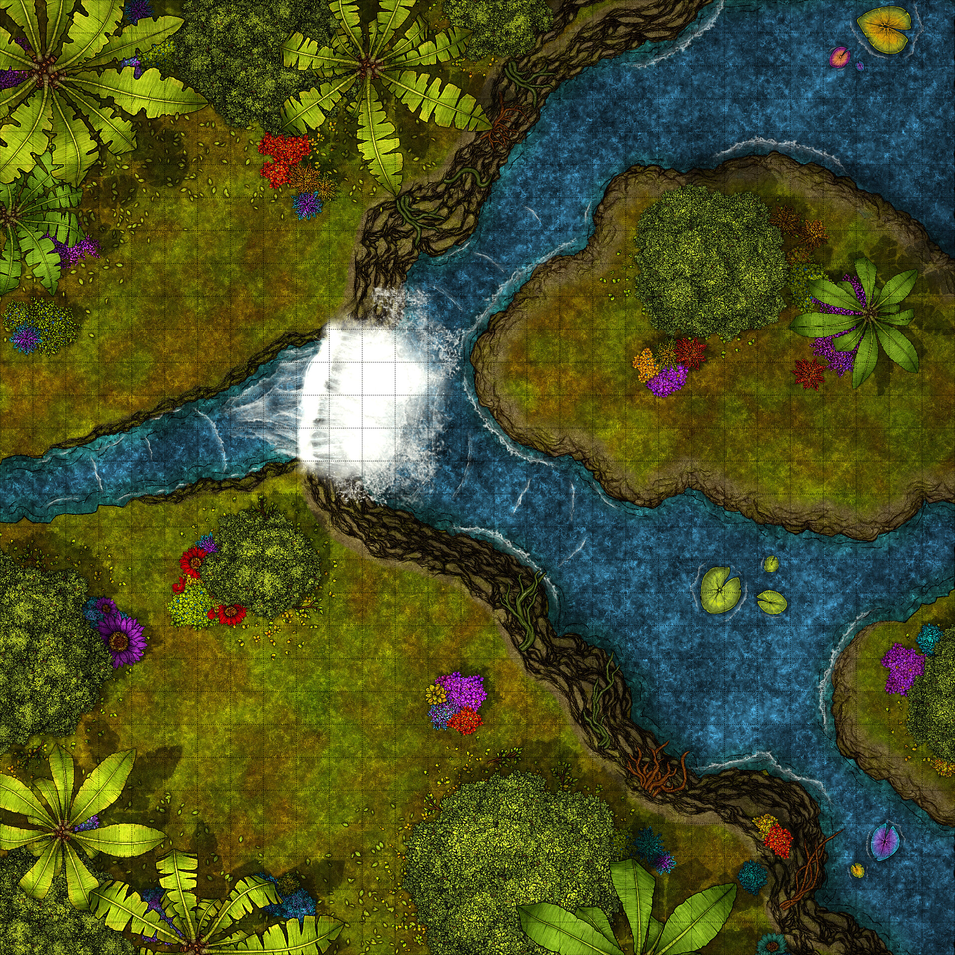 ArtStation - Town and tropical jungle battlemaps