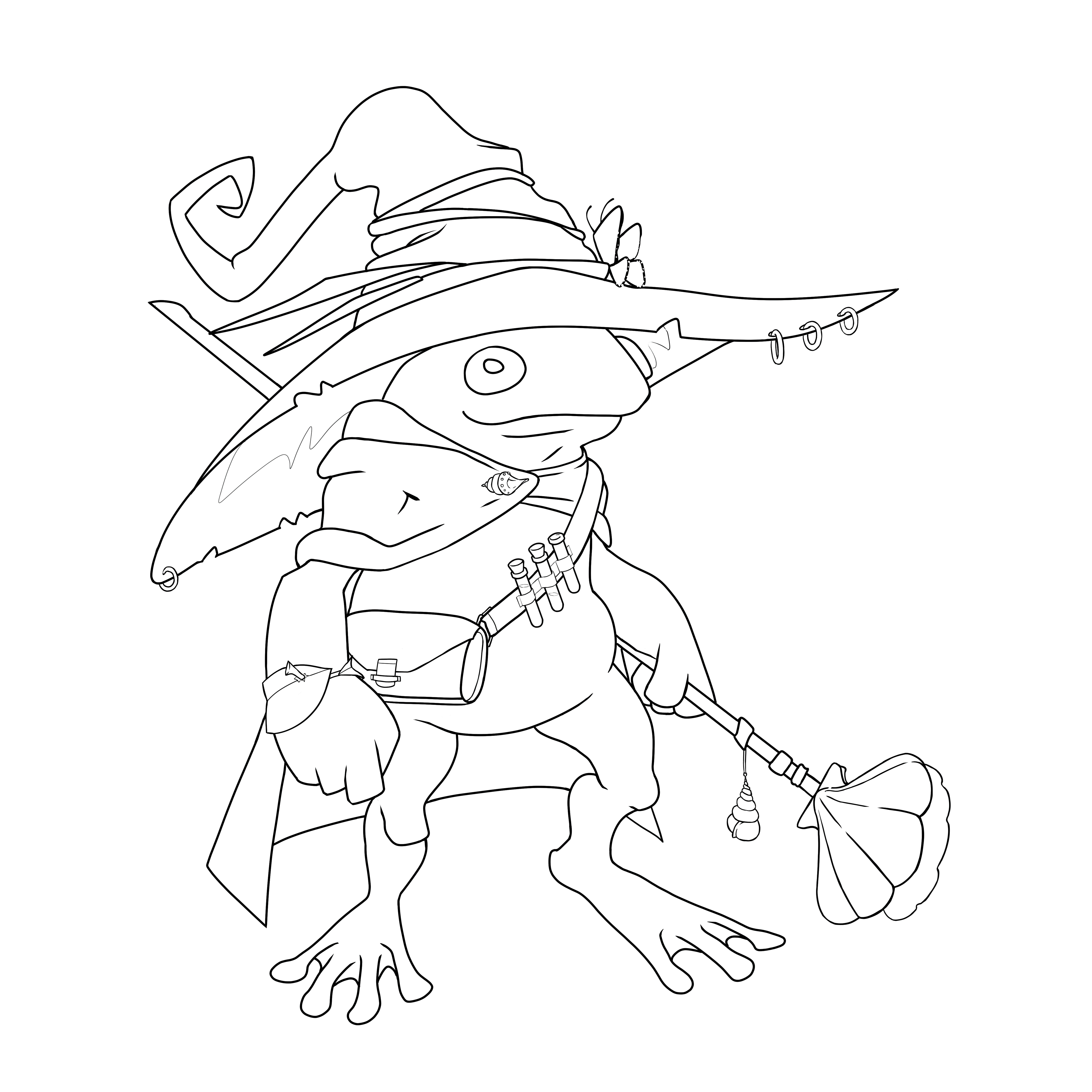 wizard frog coloring pages