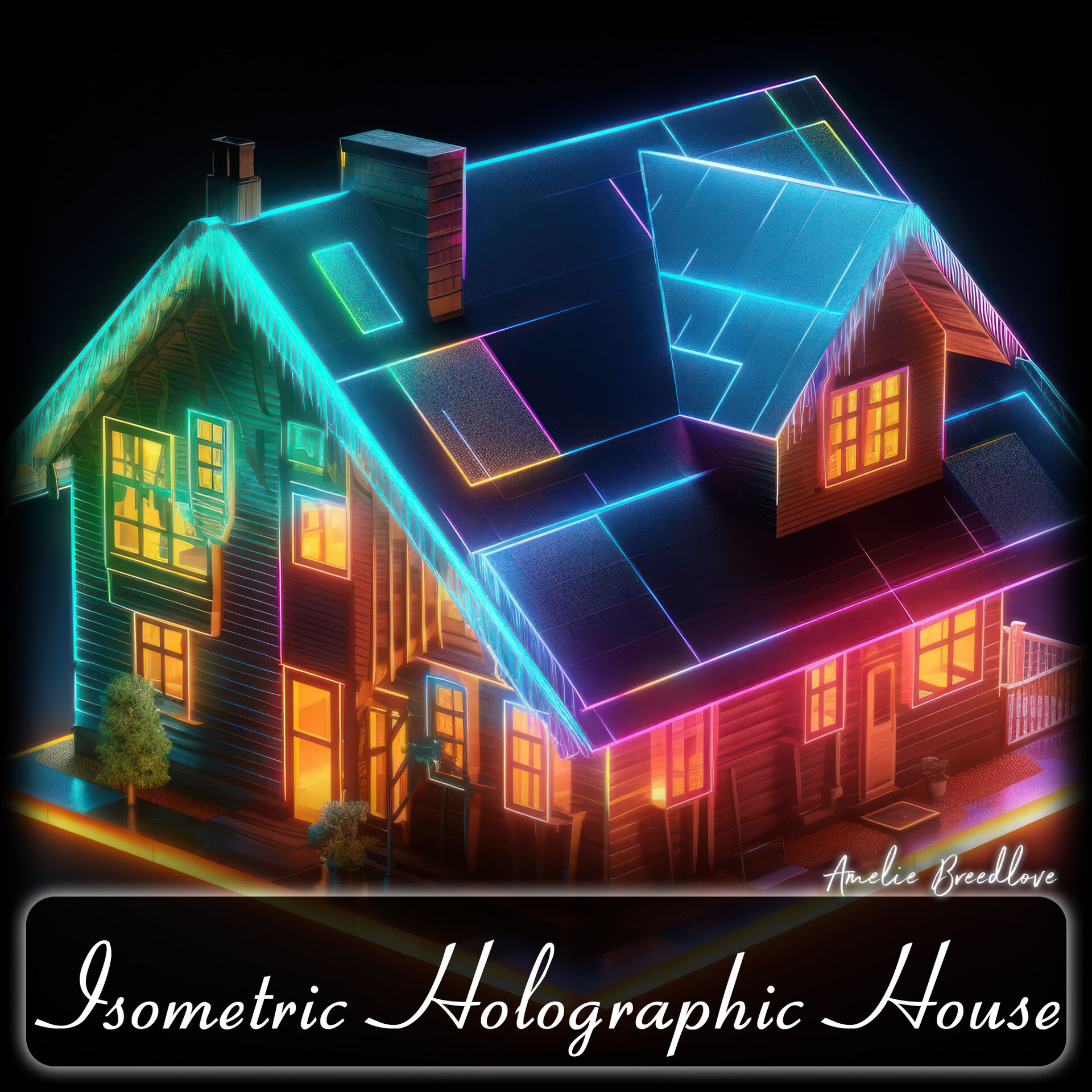 ArtStation - 210 Isometric Holographic House Reference Pack | 4K | v.4
