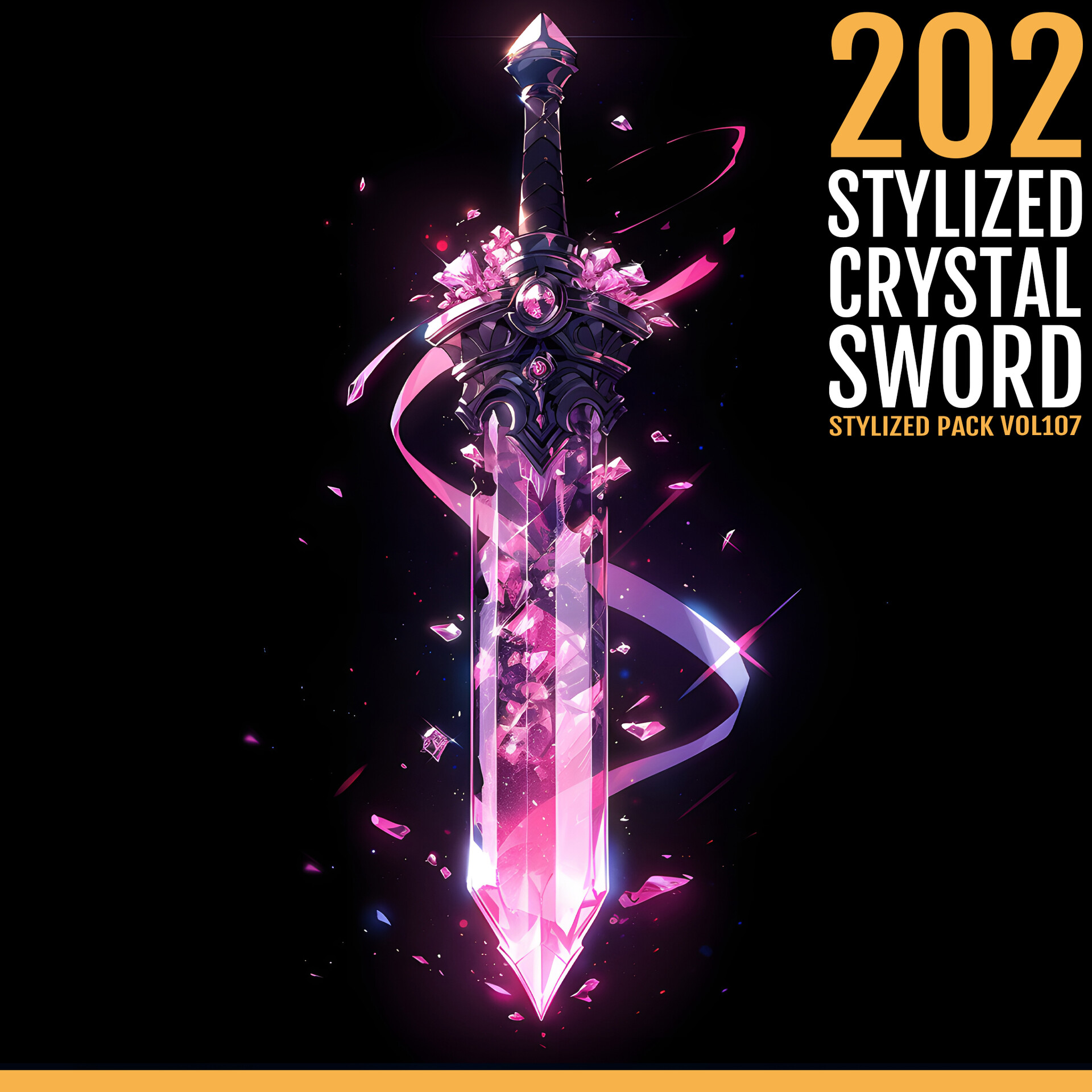 ArtStation - 202 Stylized Crystal Sword VOL107