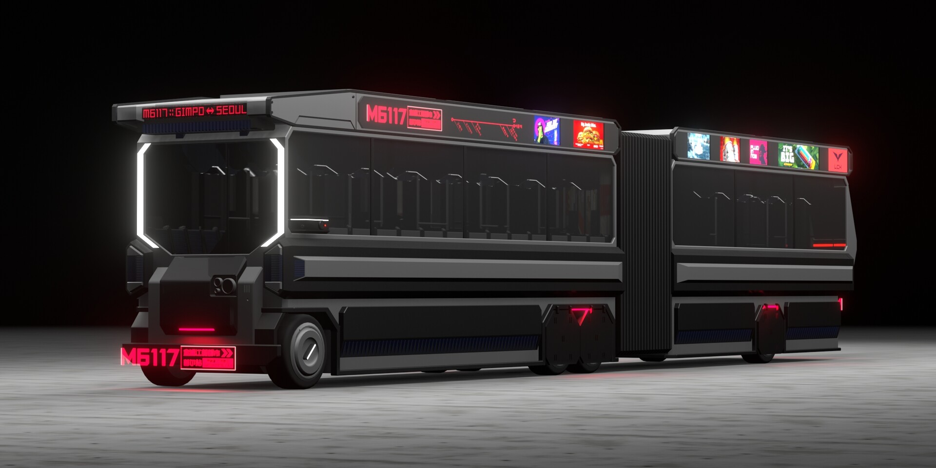 ArtStation - Cyberpunk Bus Concept (June, 2021)