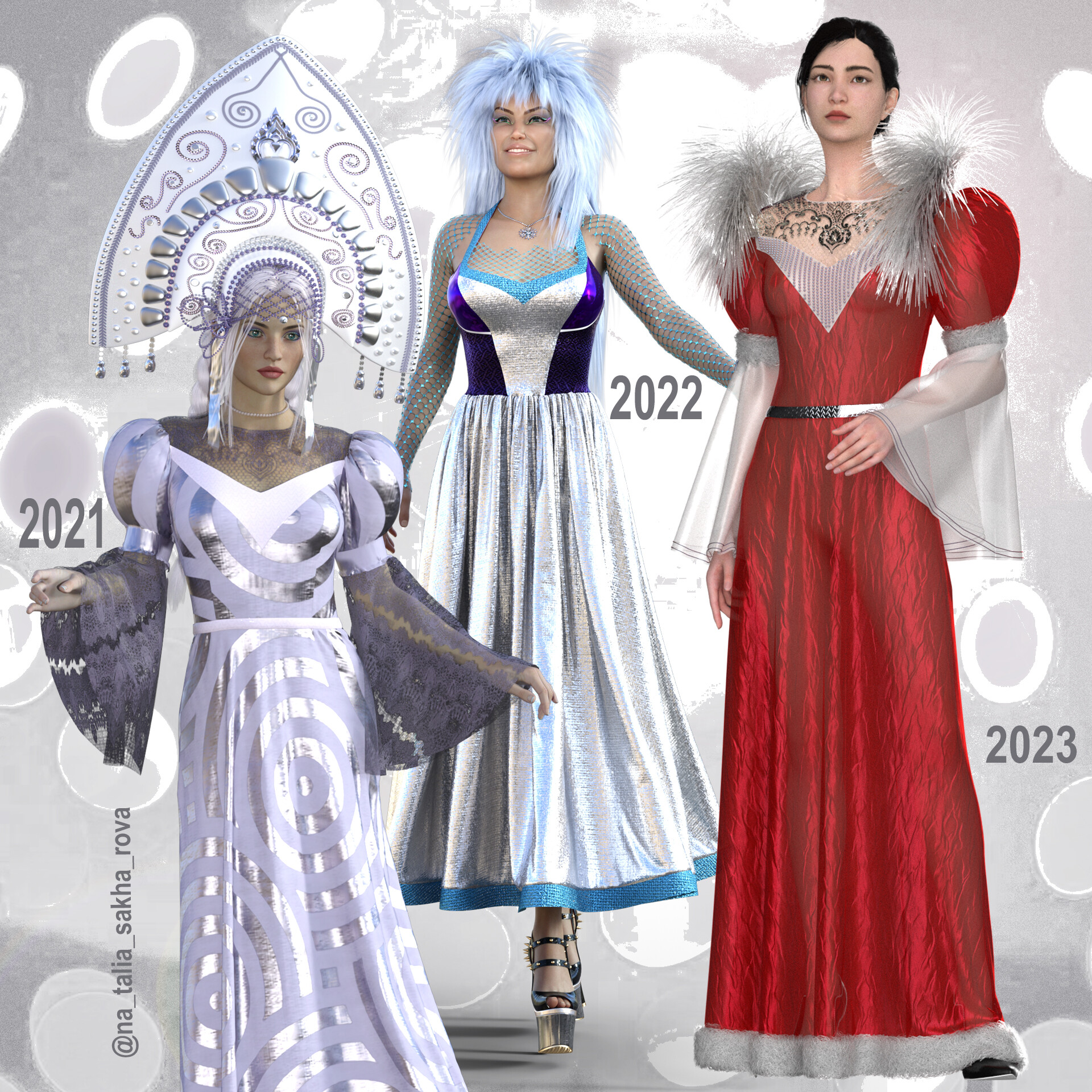 ArtStation - 3 images of the same character in different years