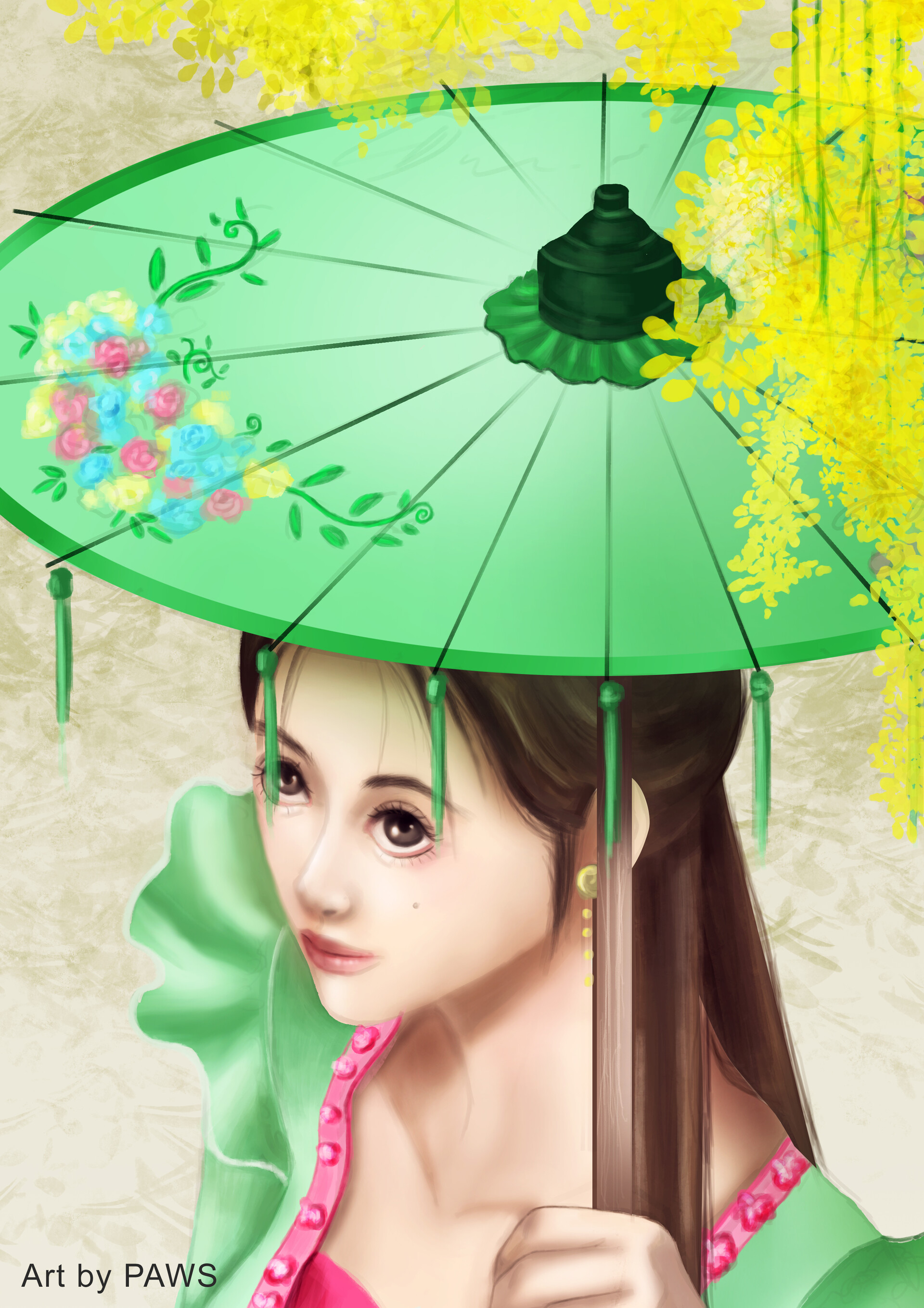ArtStation - Beauty with Umbrella