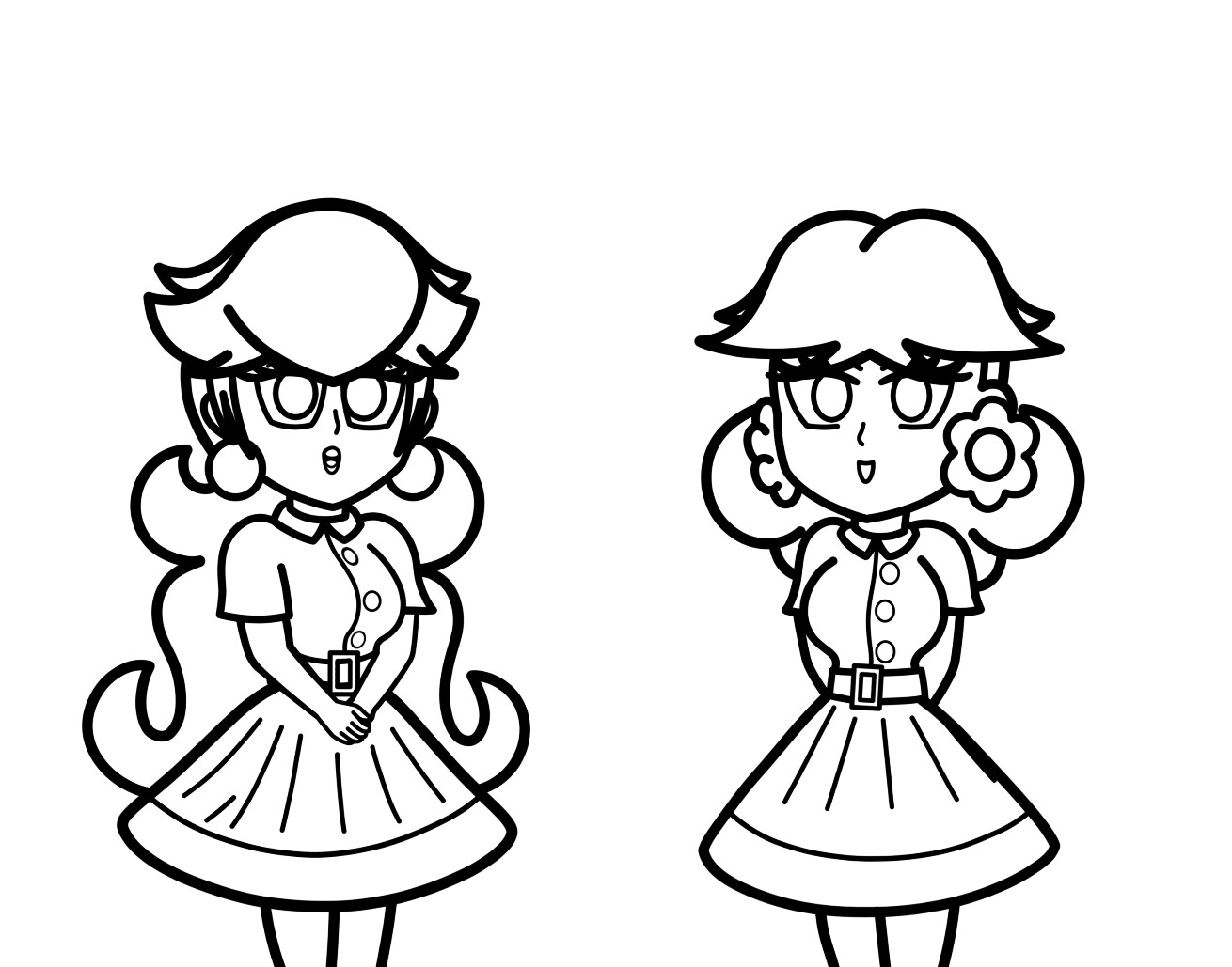 princess peach rosalina and daisy coloring pages