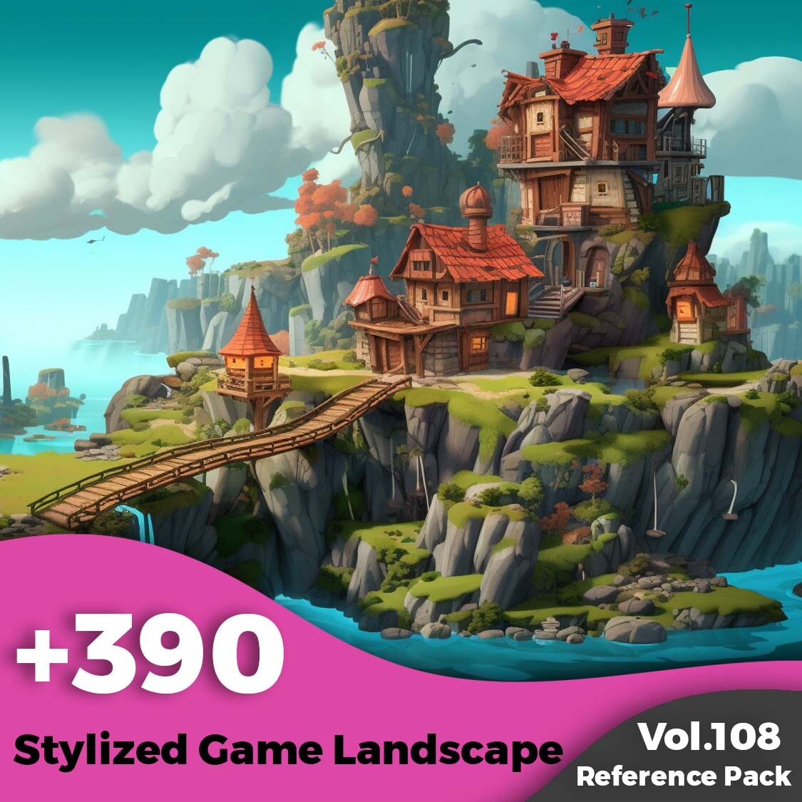 ArtStation - +390 Stylized Game Landscape (4k) | Vol_108