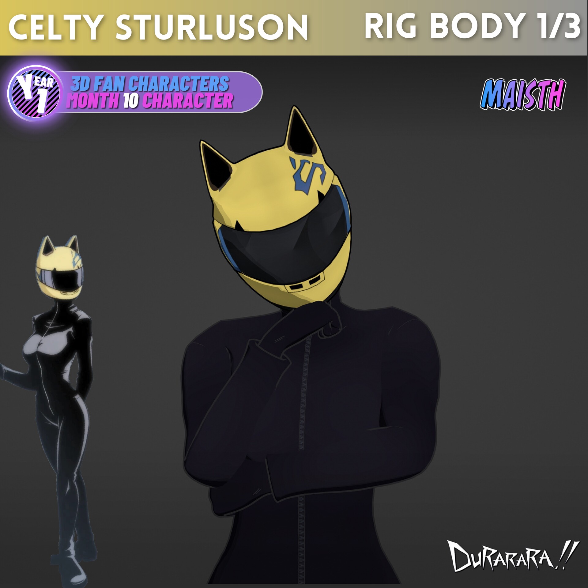 ArtStation - Rig Body | Celty Sturluson | Durarara! | 3DFC (Week 4 / Month 10) | Maisth