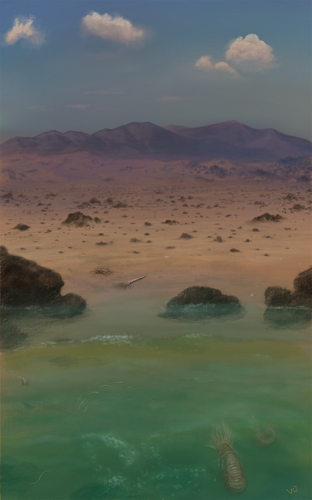 ArtStation - Ordovician Landscape : Barren land from Sea