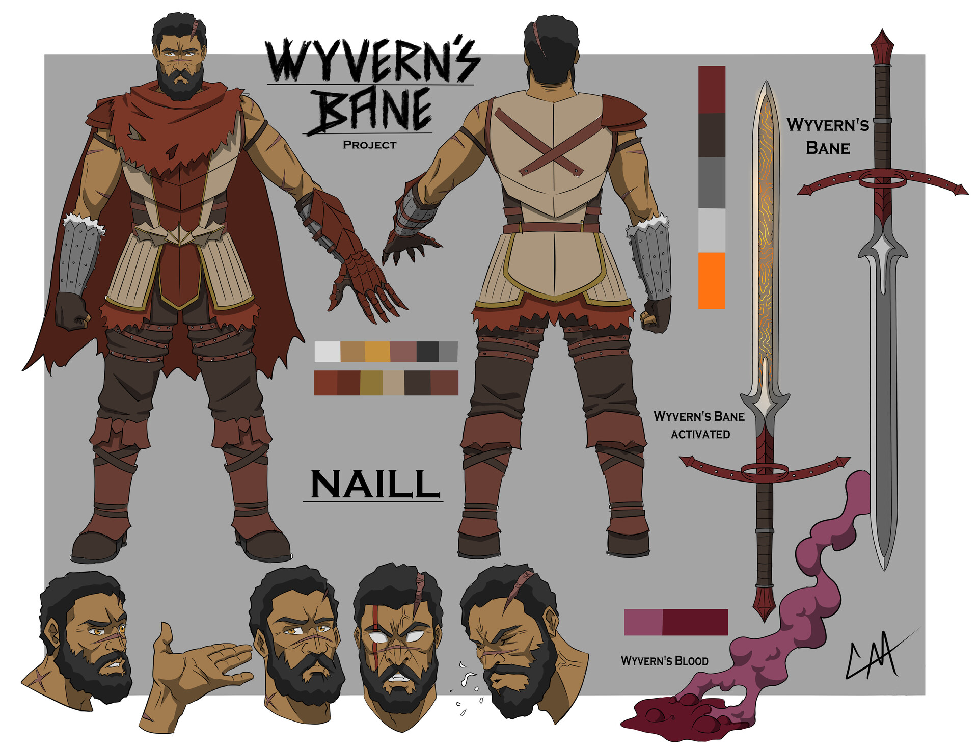 ArtStation - Wyvern's Bane Naill Character sheet