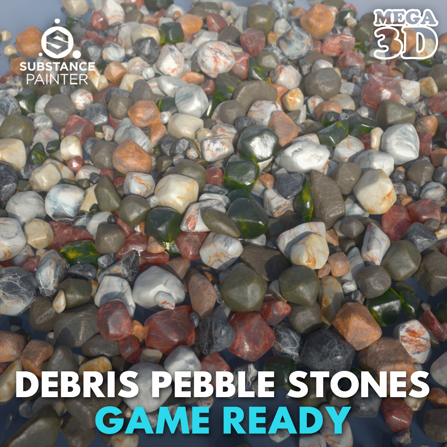 ArtStation - 100 Debris Pebble Stones