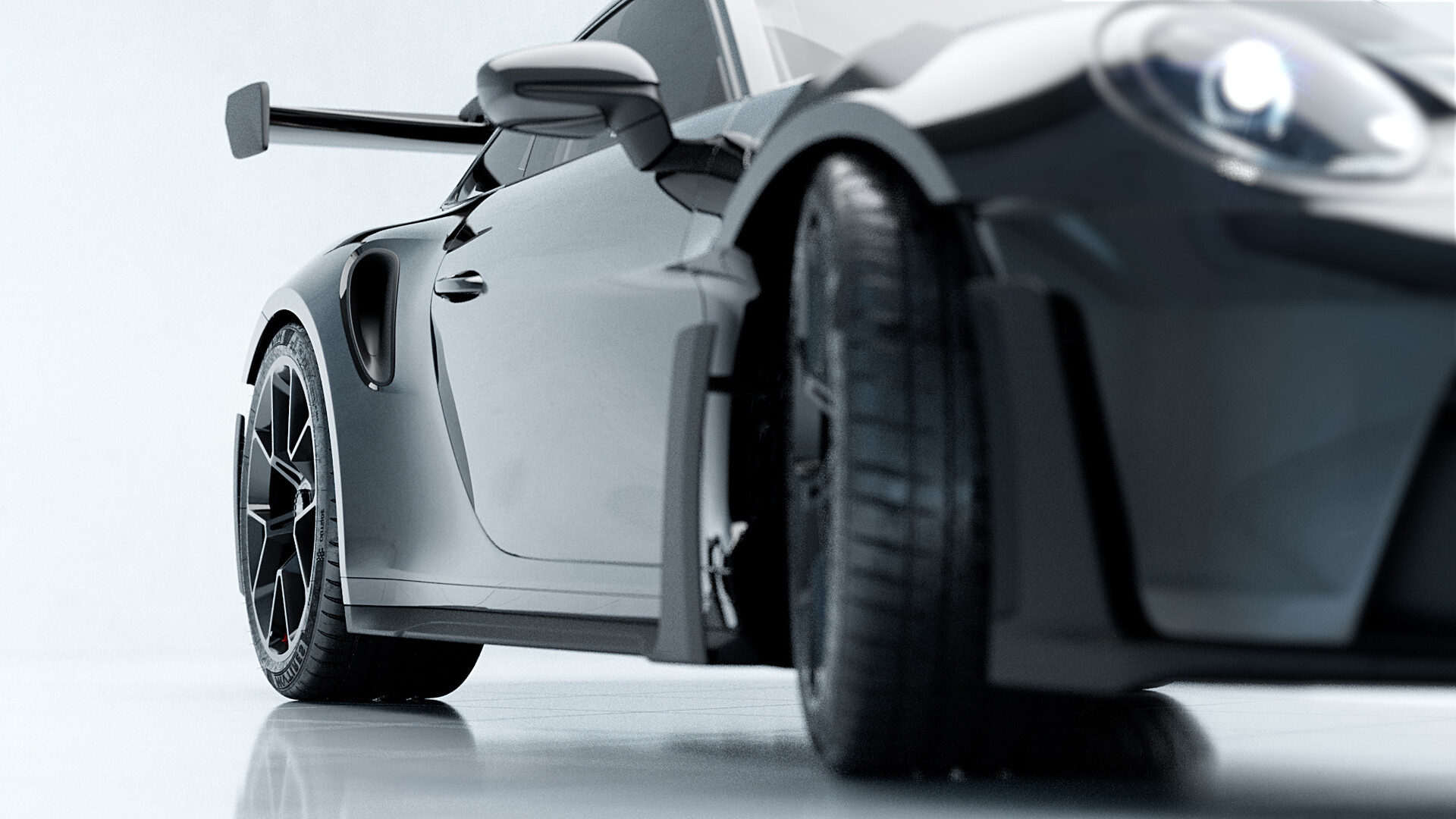 - Wizix - - Porsche GTRS - Car Studio Lighting Creation in Maya - Tutorial