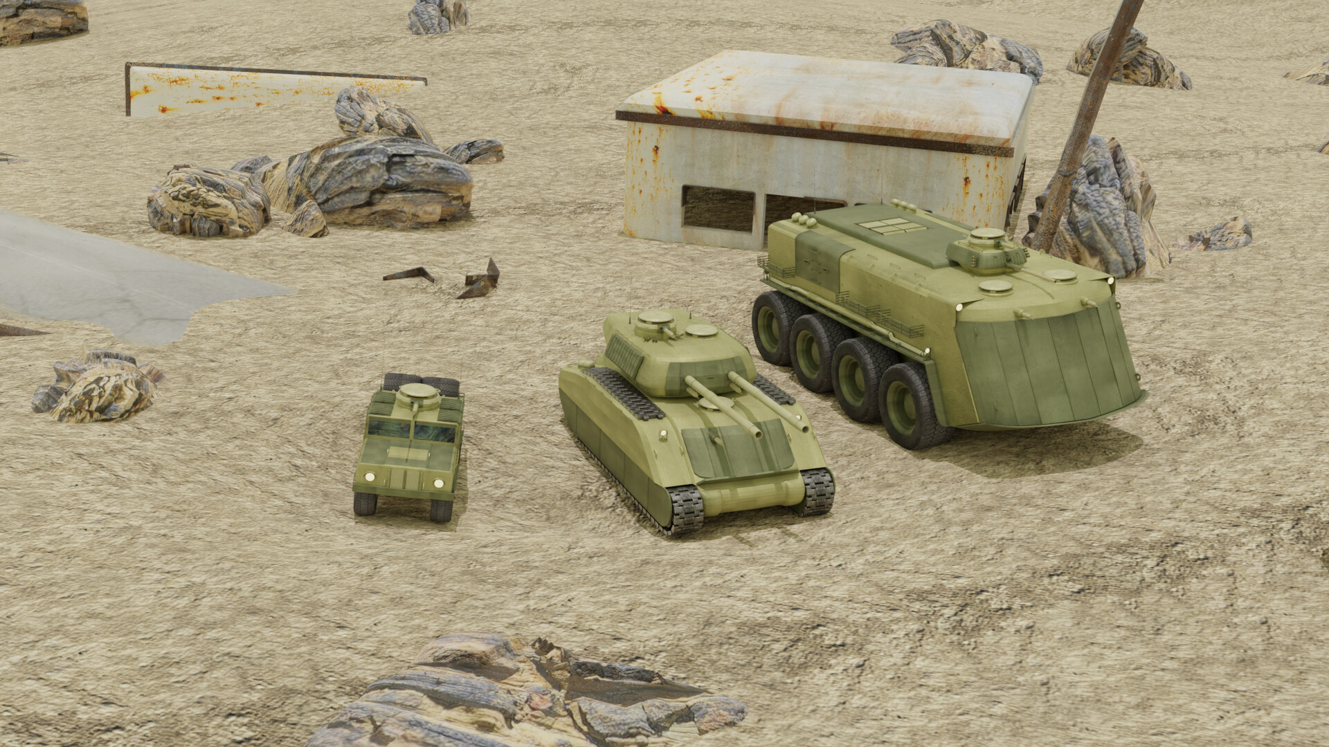 ArtStation - MBT, APC, HMV Design 3D render