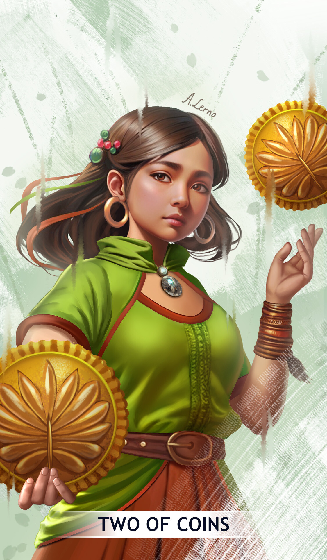 ArtStation - tarot card - two of coins