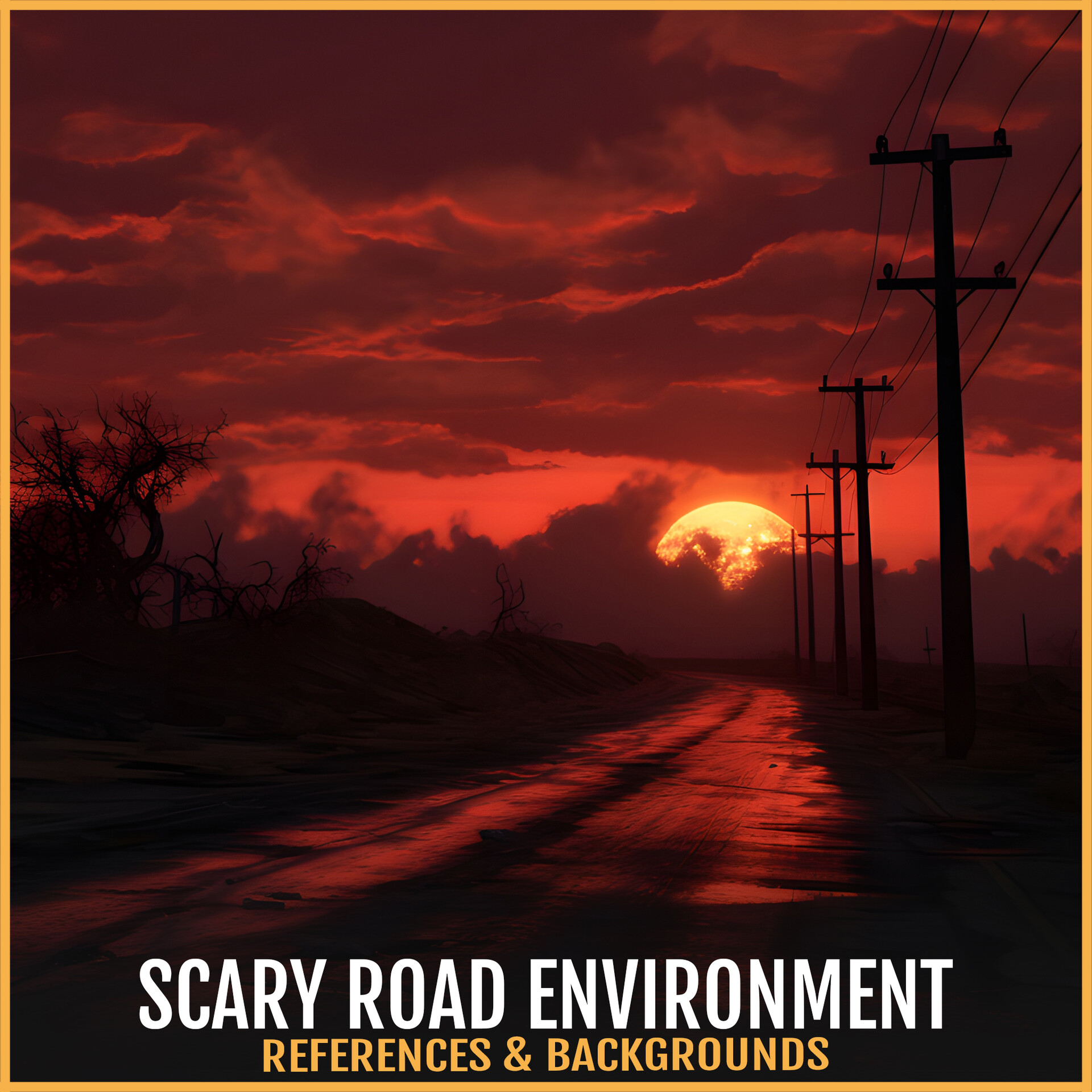ArtStation - 202 Scary Road Environment Images