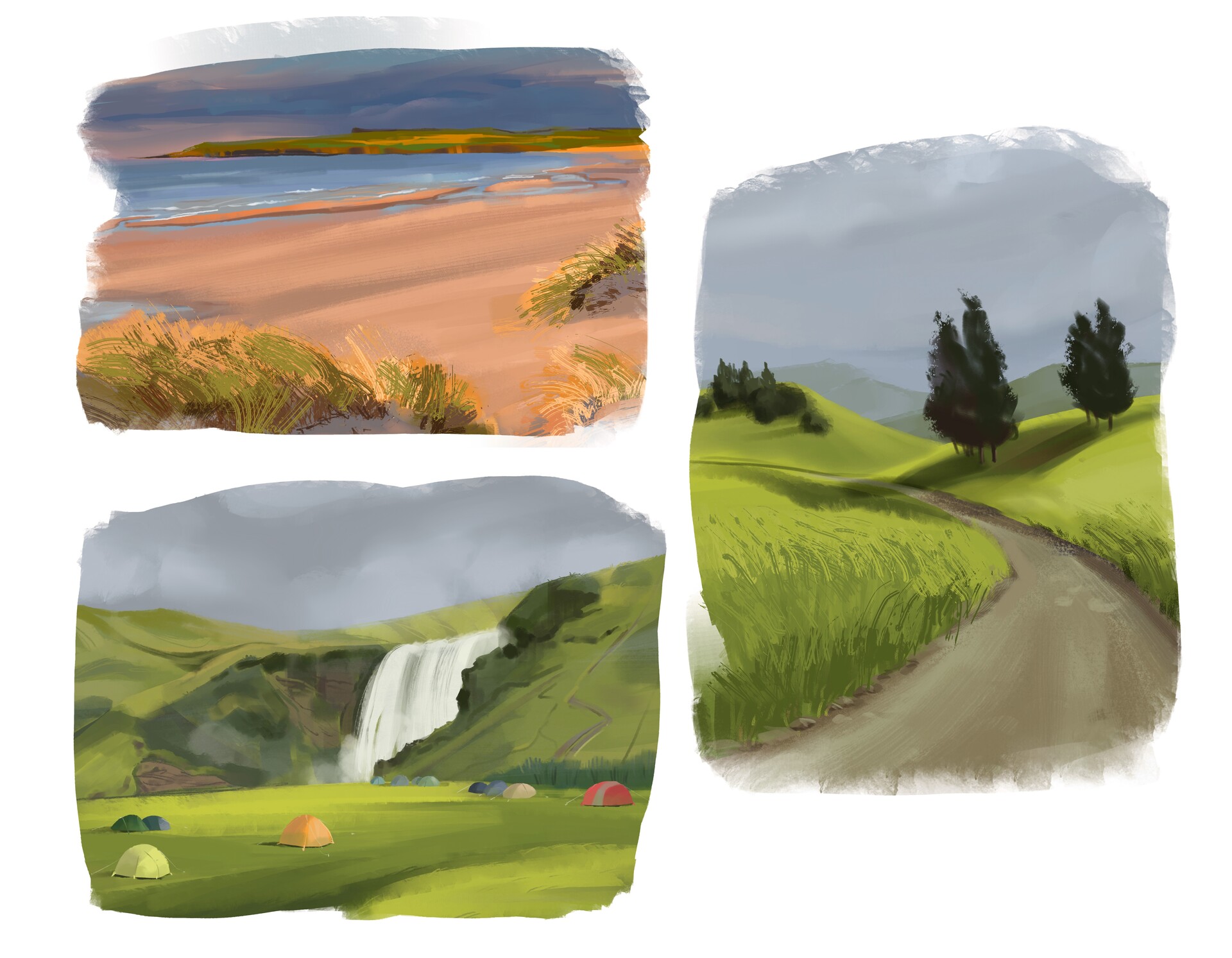ArtStation - Quick landscape sketches