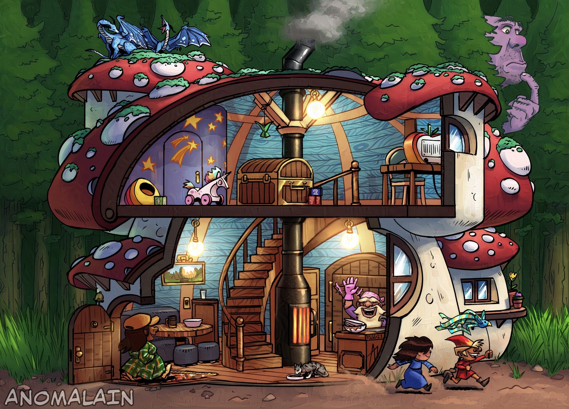 ArtStation - Cozy Mushroom - Puzzle Art