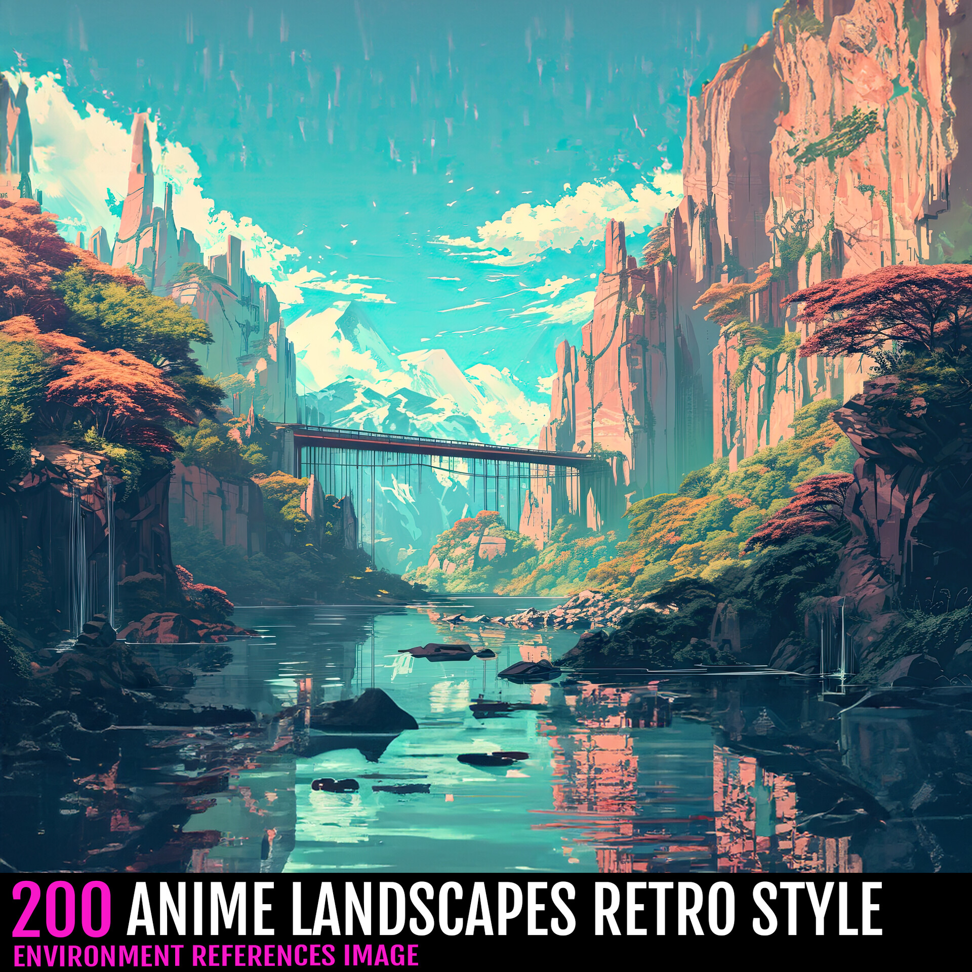 ArtStation - 200 ANIME LANDSCAPES RETRO STYLE / 4K