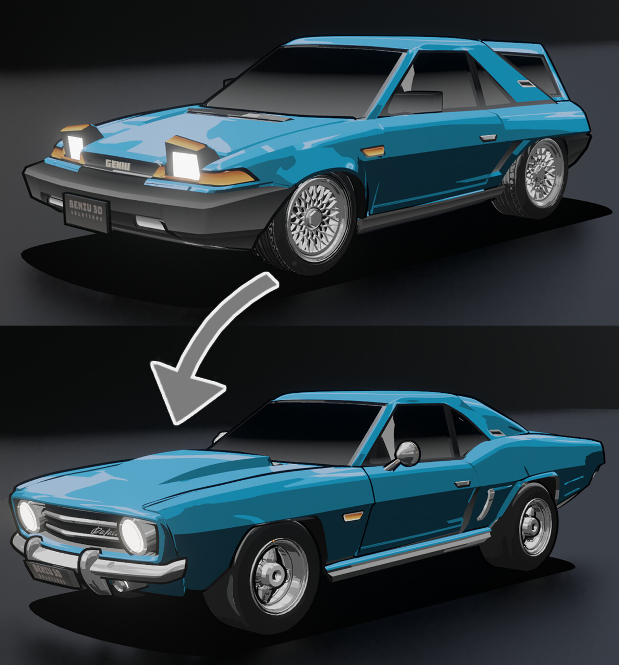 ArtStation - Transformable Vehicle - Muscle Car variant