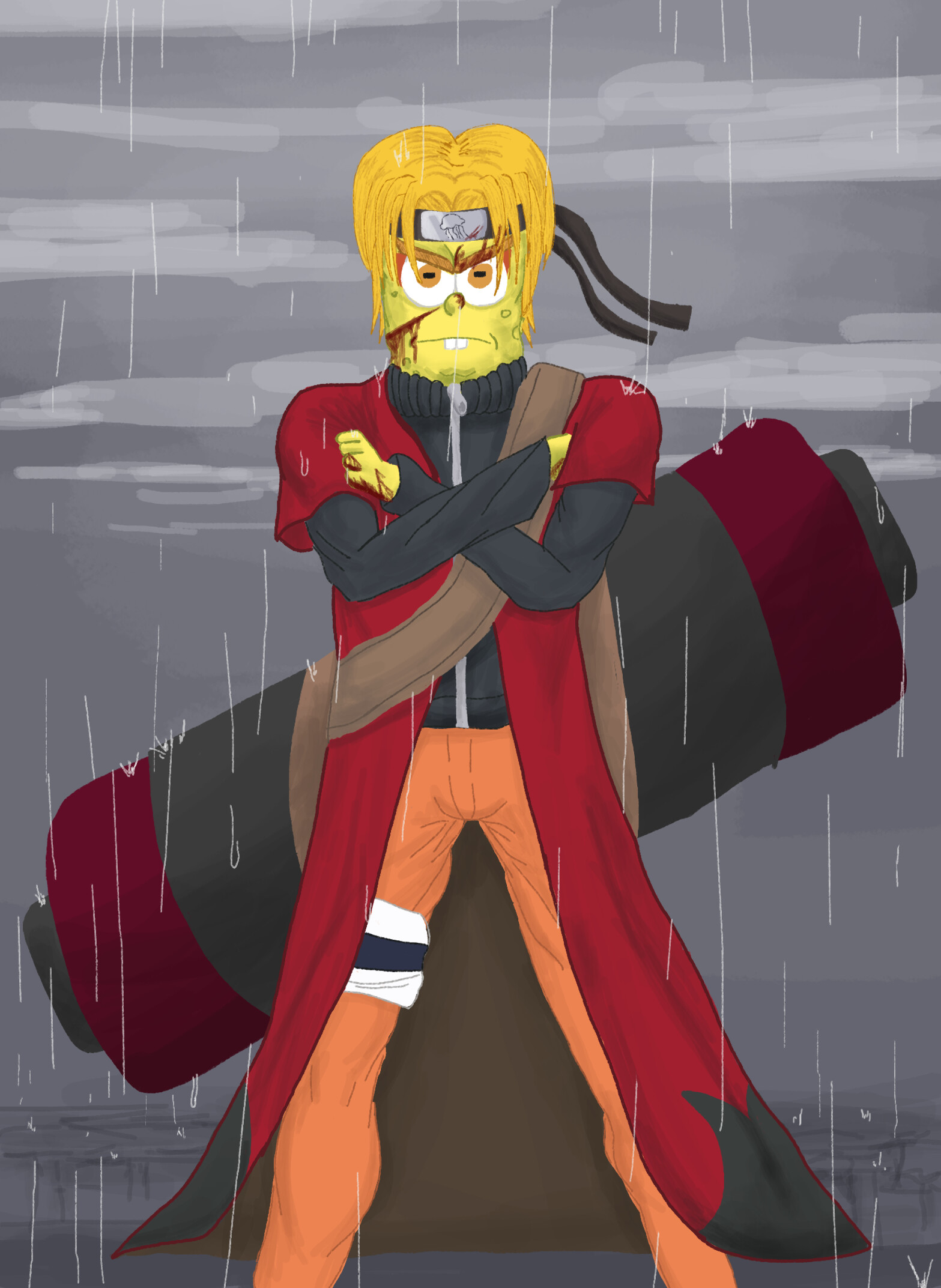 ArtStation - Spongebob Naruto crossover
