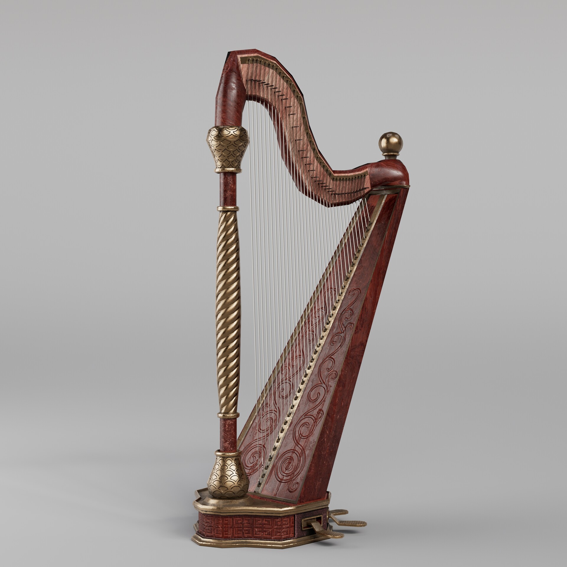 ArtStation - Wooden Harp
