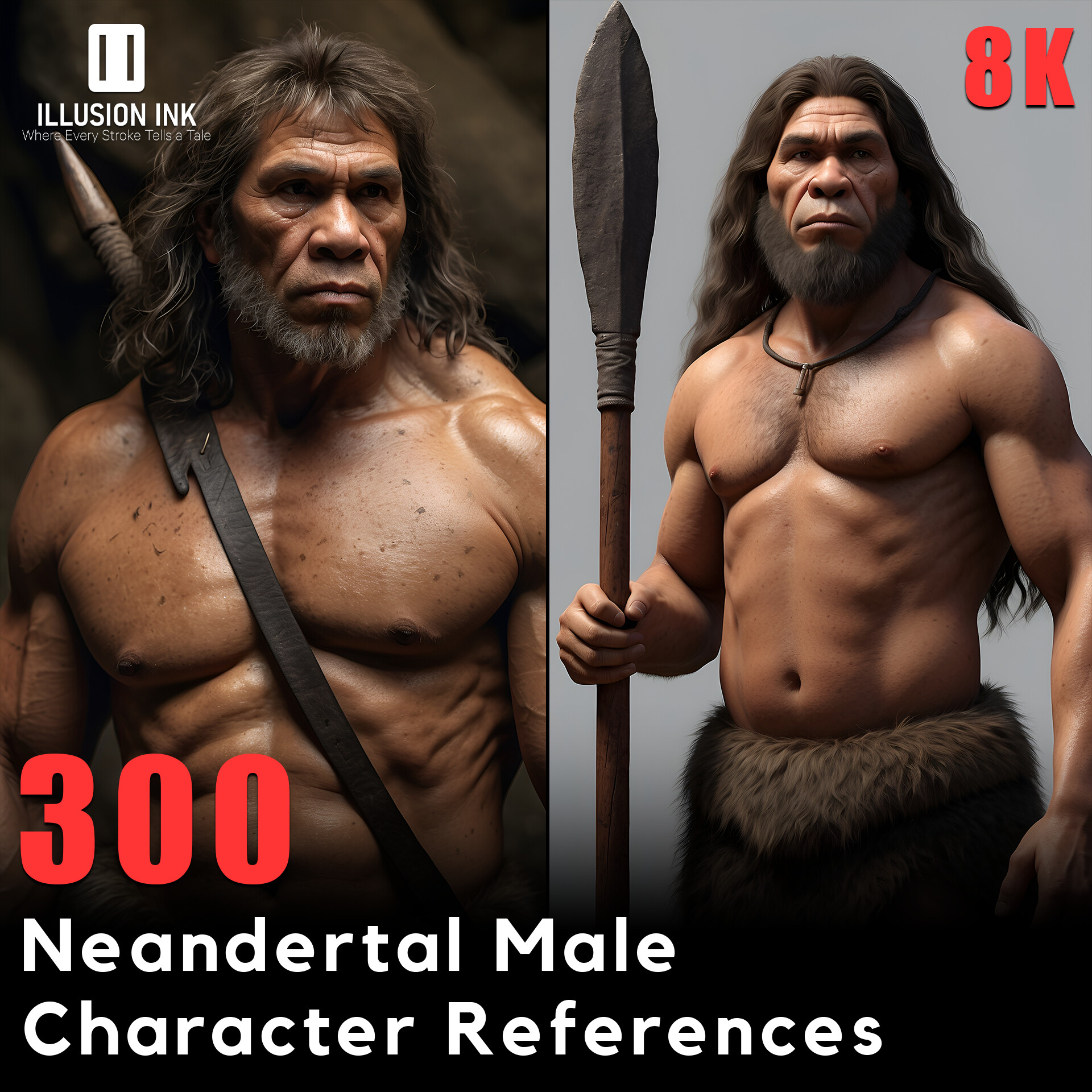 ArtStation - 300 Neandertal Male Character Reference | 8K