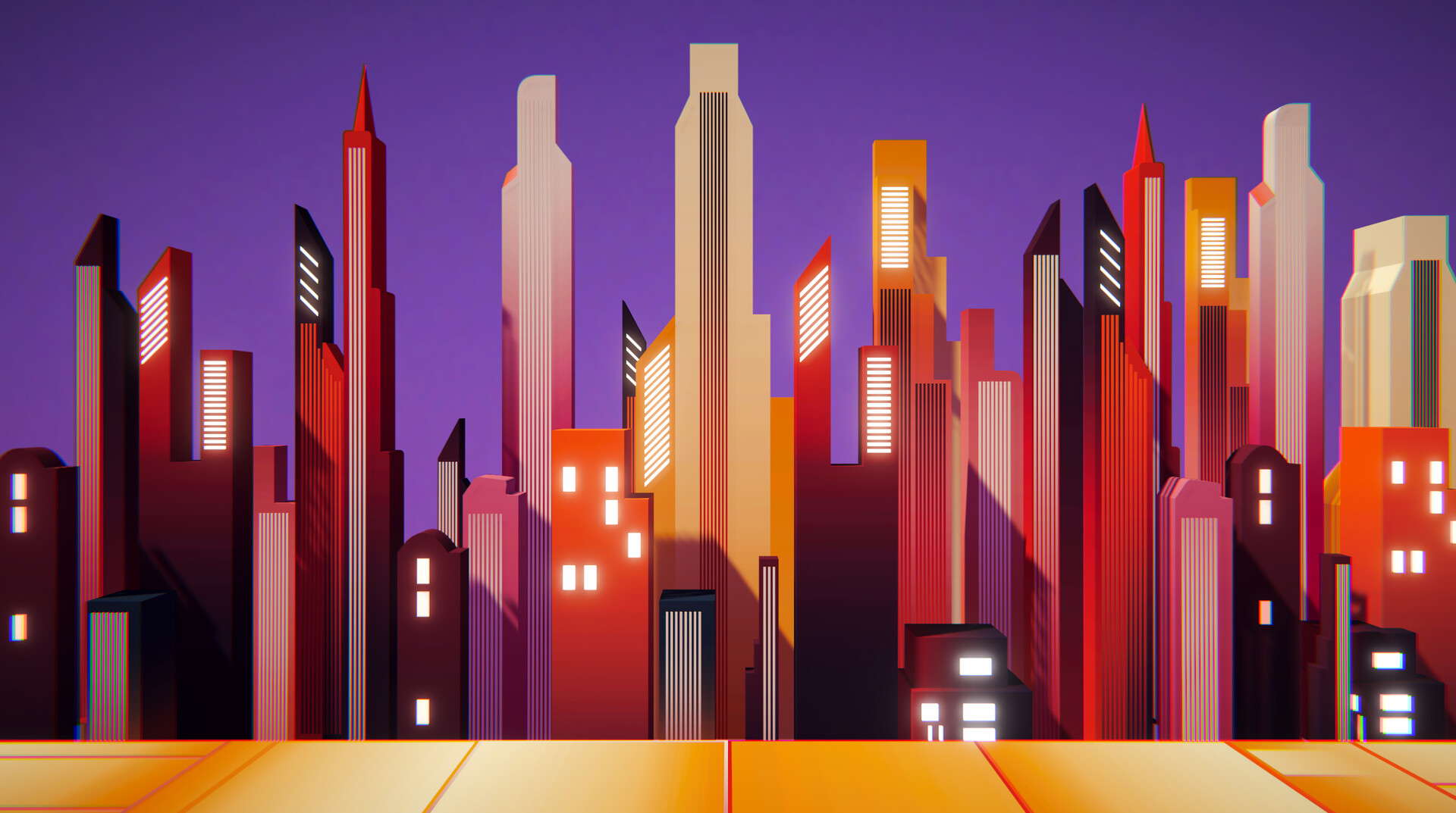 ArtStation - Stylized Background Buildings