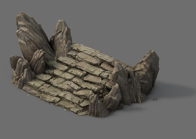 ArtStation - Mountain - terrain stone staircase 01