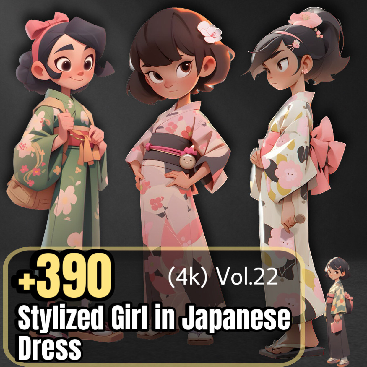 ArtStation - +390 stylized girl in Japanese dress (4k)