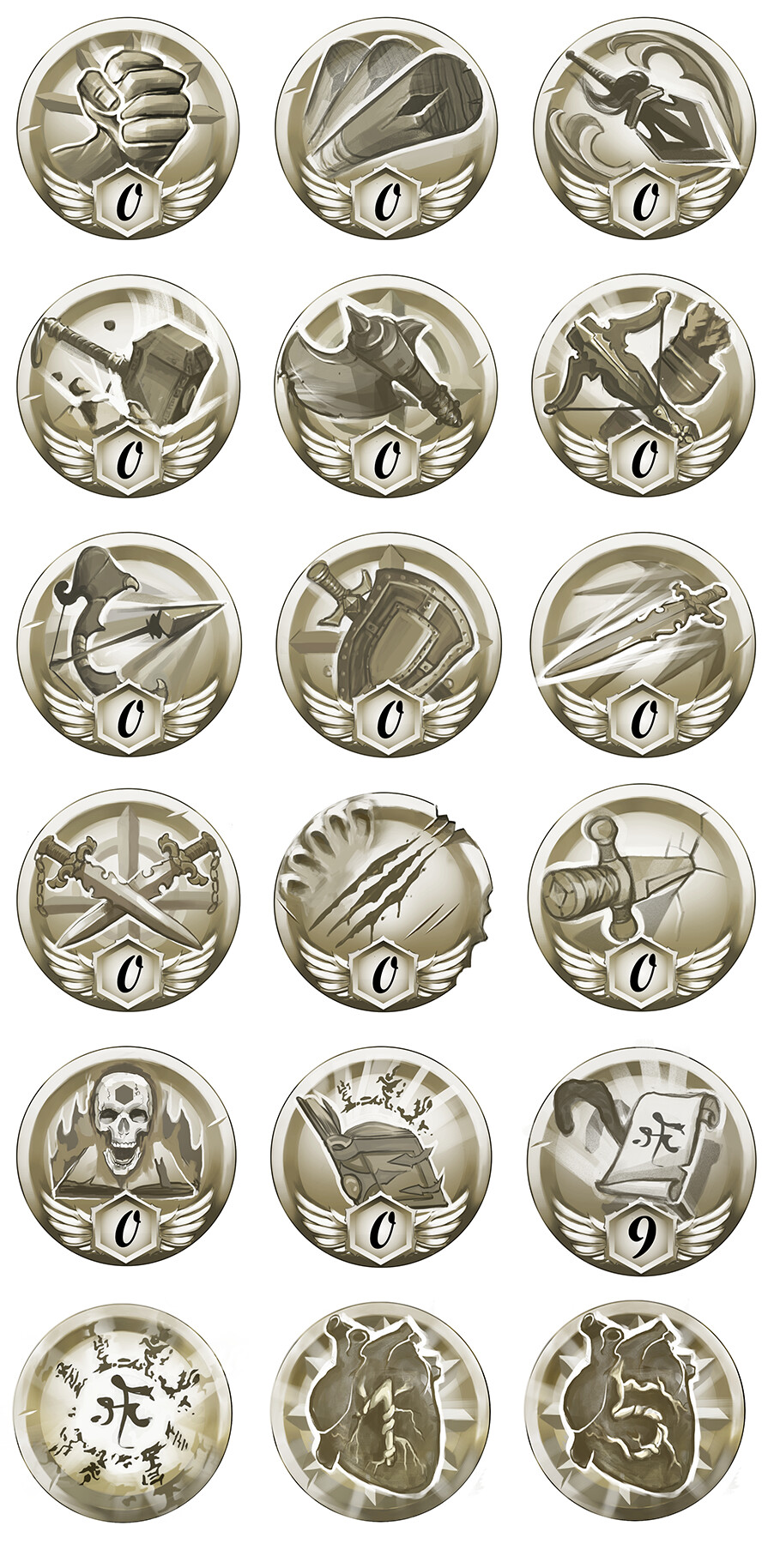 ArtStation - Token sketches for board game