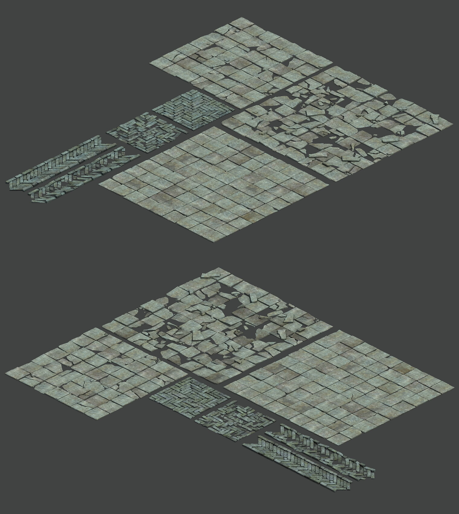 ArtStation - Medium city - brick pavement