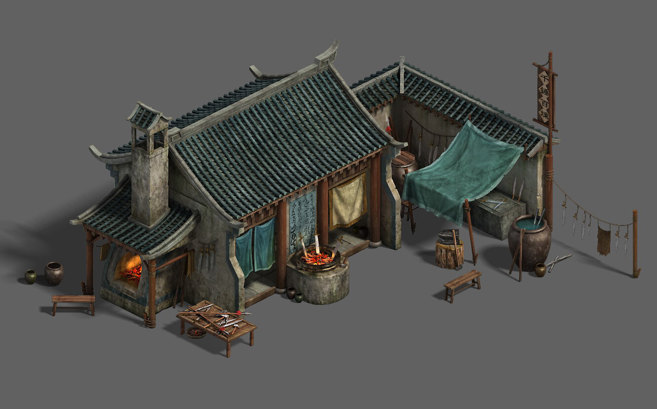 ArtStation - Medium city - blacksmith shop
