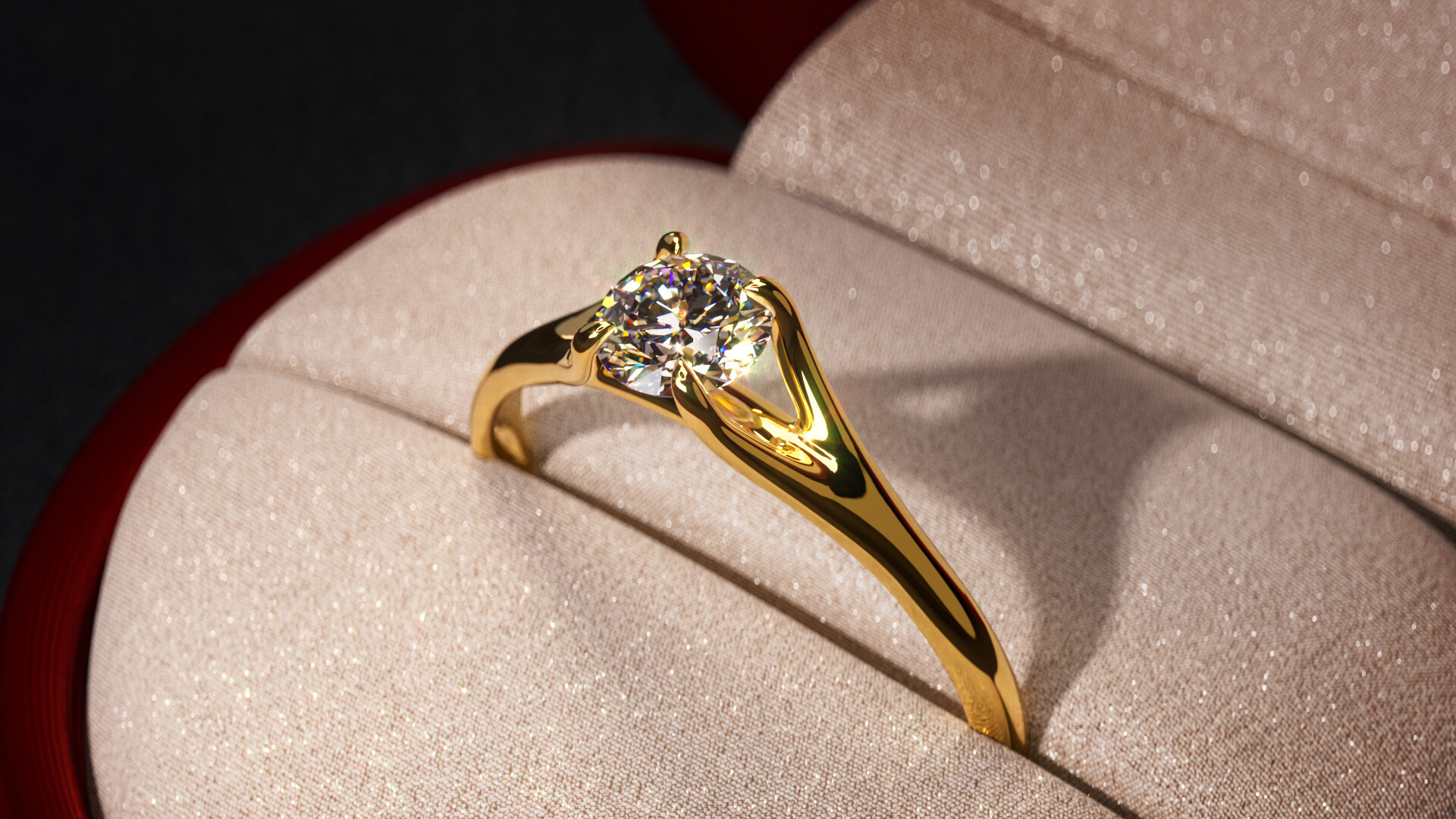 ArtStation - Diamond ring in the ring box jewelry