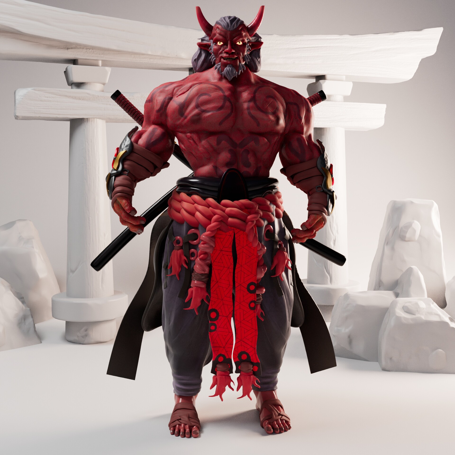 ArtStation - Oni Character ZBrush + Maya