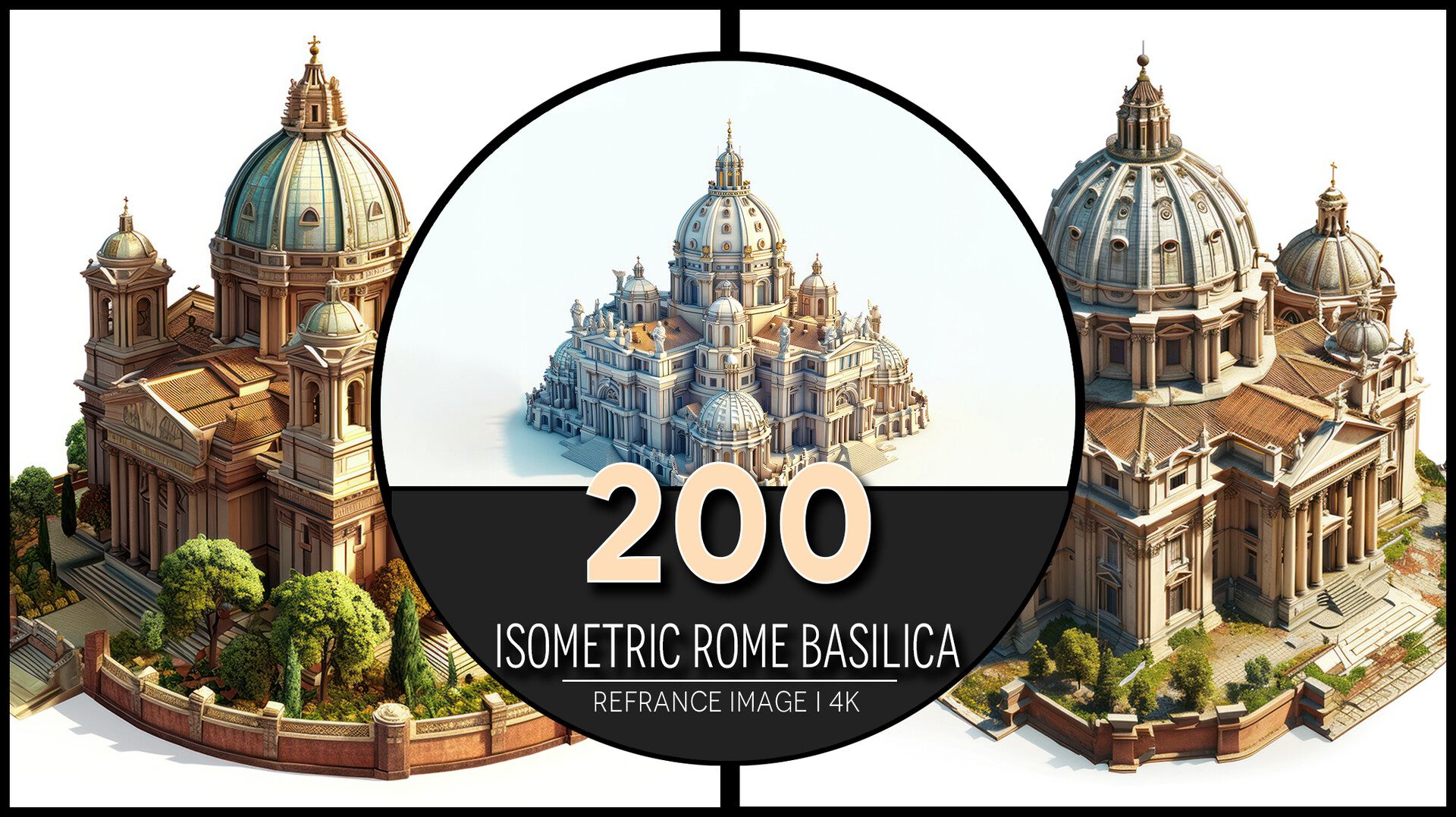 Pixel Ref - Isometric Rome Basilica 4K Reference/Concept Images