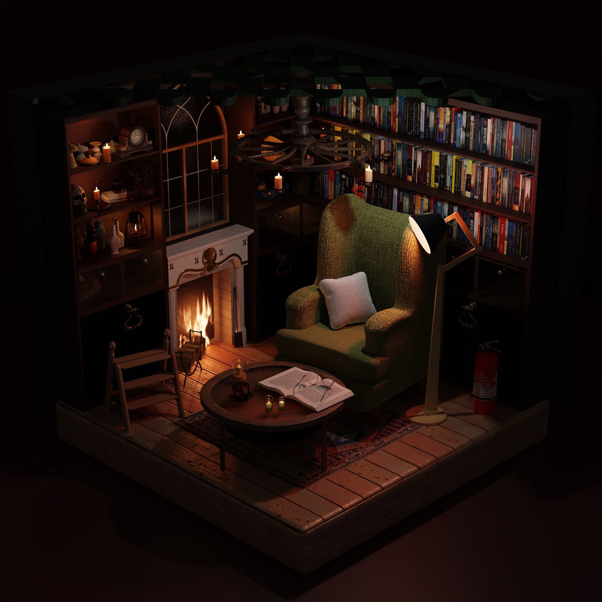 ArtStation - Isometric Reading Room