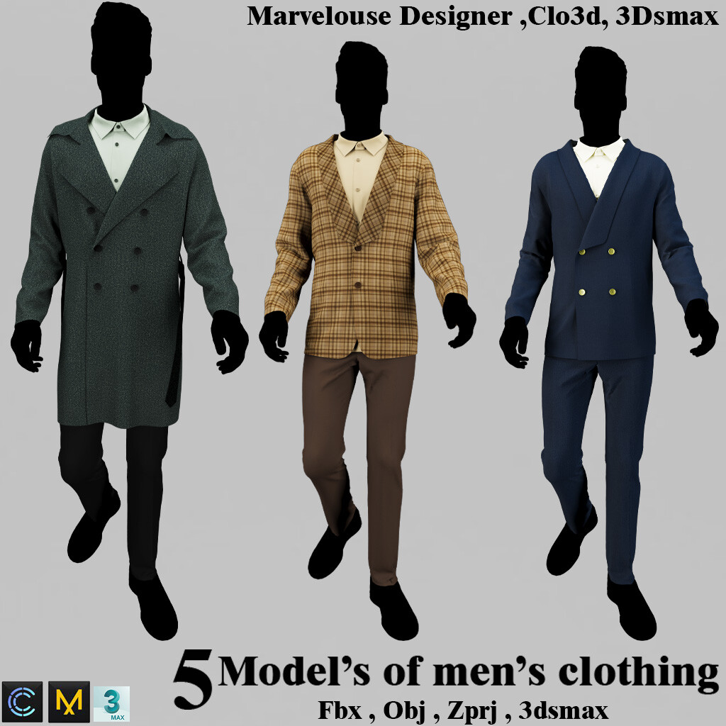 ArtStation - 5 models of men's clothing