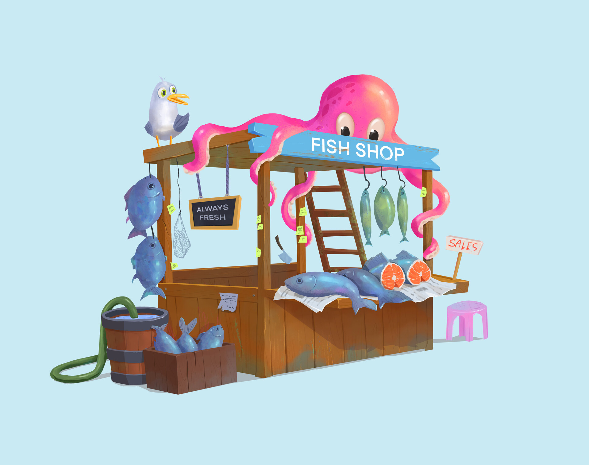 ArtStation - Fish shop concept