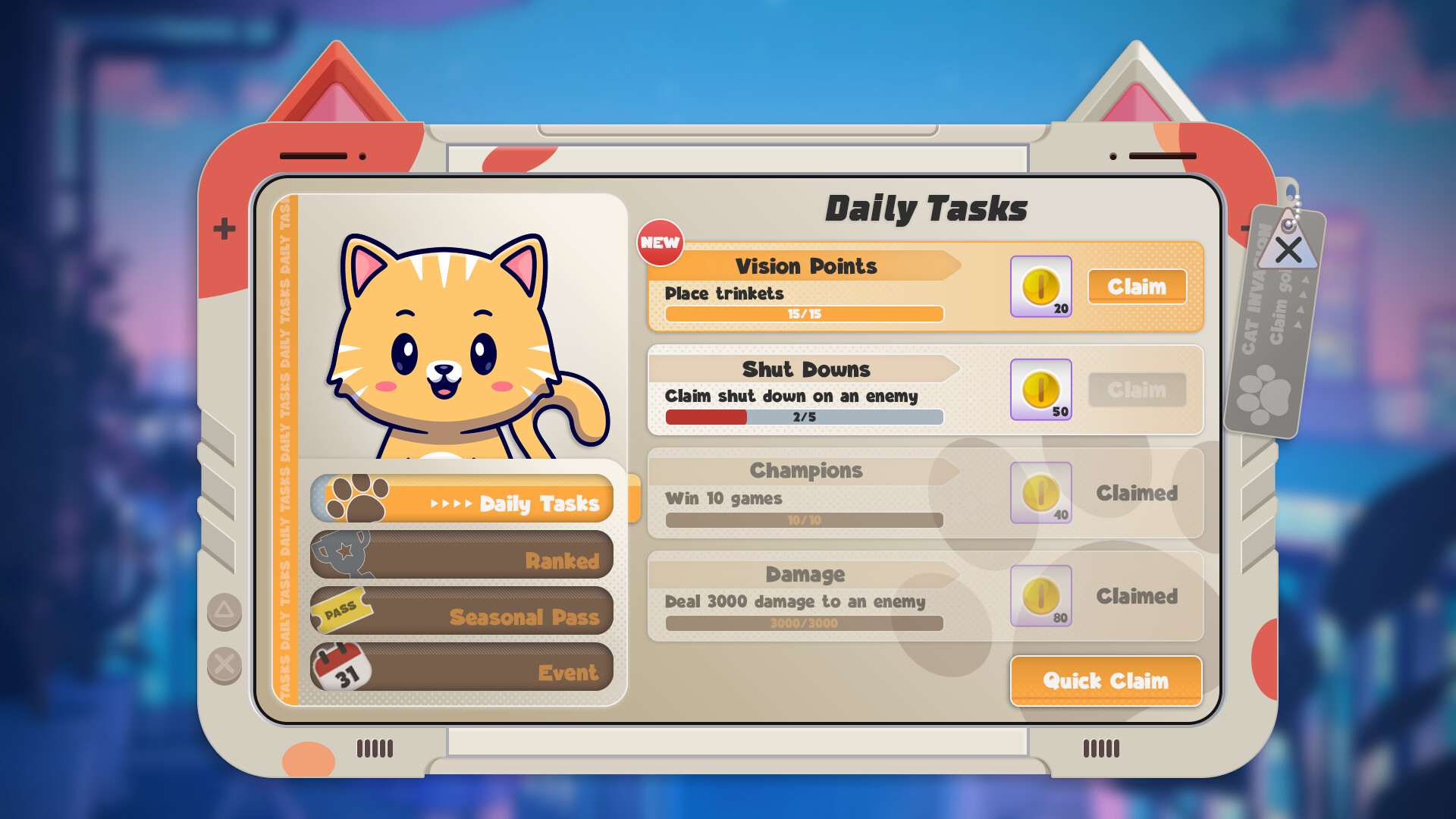ArtStation - Cats Attack! - Mobile Game UX/UI Concept