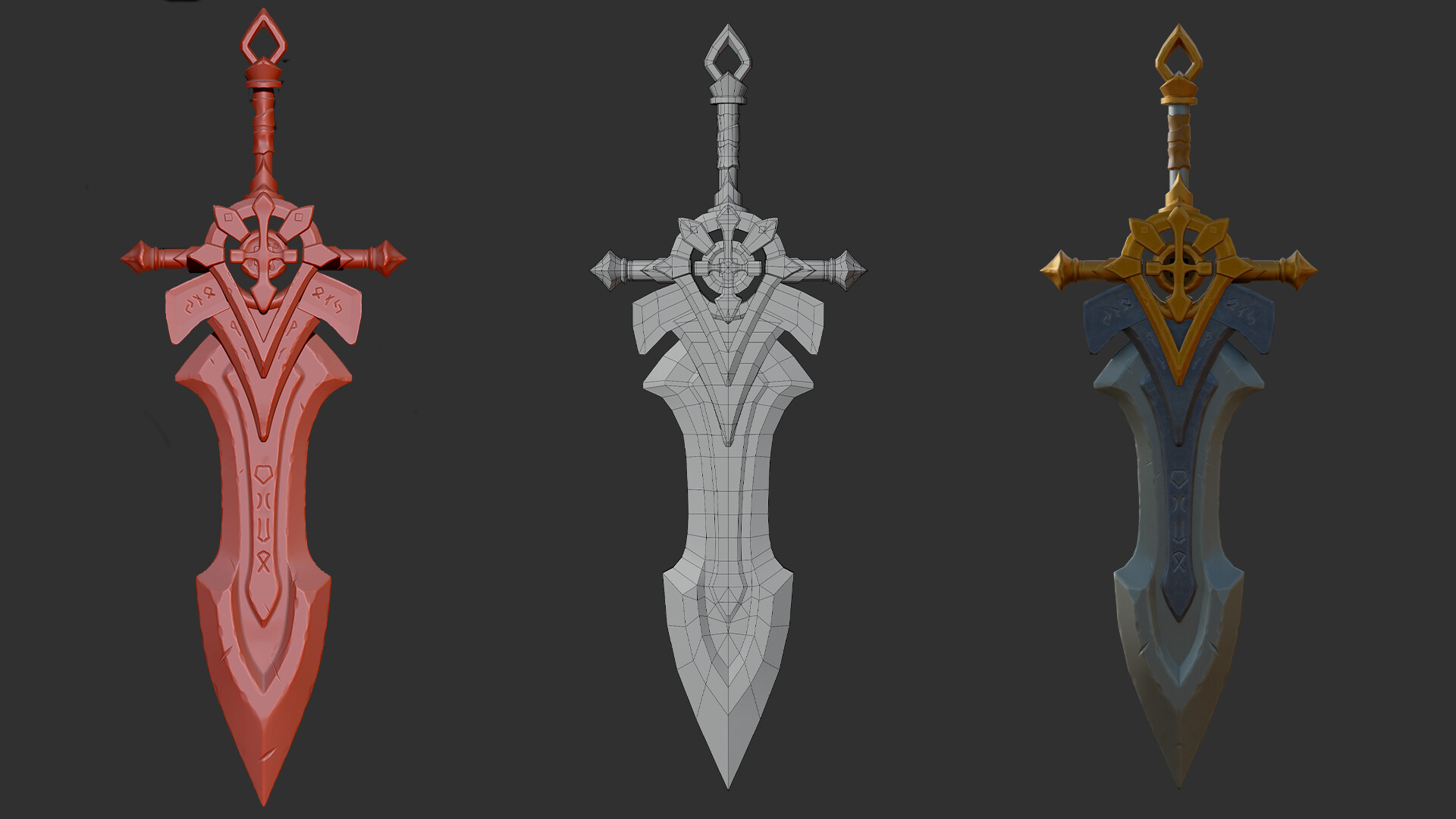 ArtStation - Stylized sword Low Poly