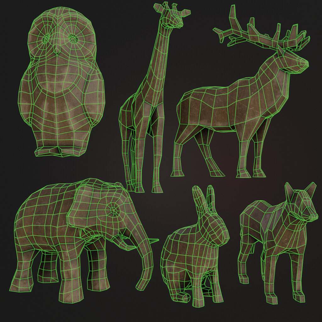 ArtStation - Low poly zoo collection